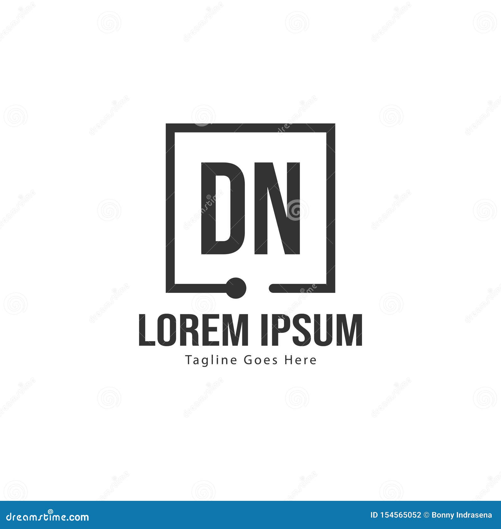 Initial DN Logo Template with Modern Frame. Minimalist DN Letter Logo ...
