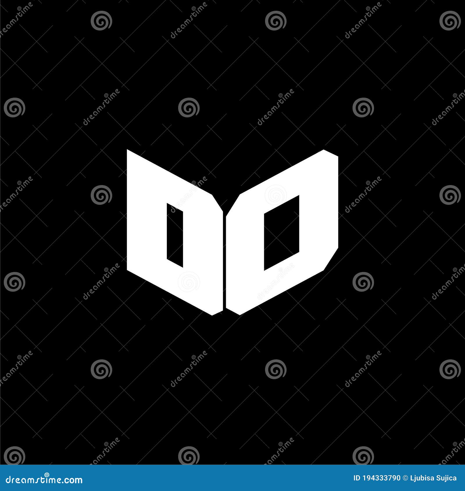 Initial DO Letter Logo Design Isolated on Dark Background Stock Vector ...
