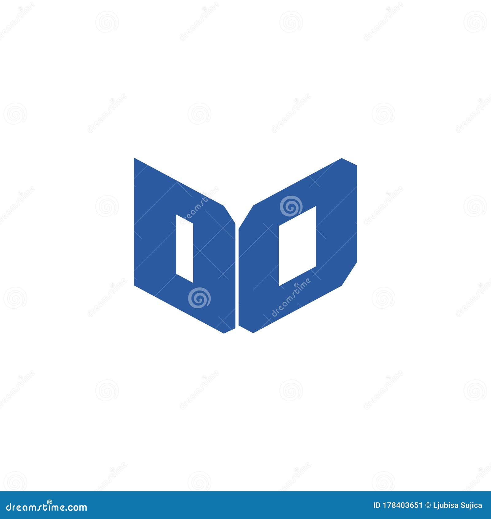 Initial DO Letter Logo Isolated on White Background Stock Vector ...