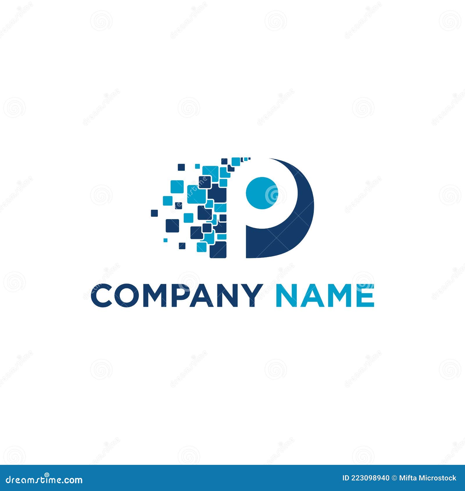 Initial DP Logo Design Template for Technology & Computer Stock Vector ...