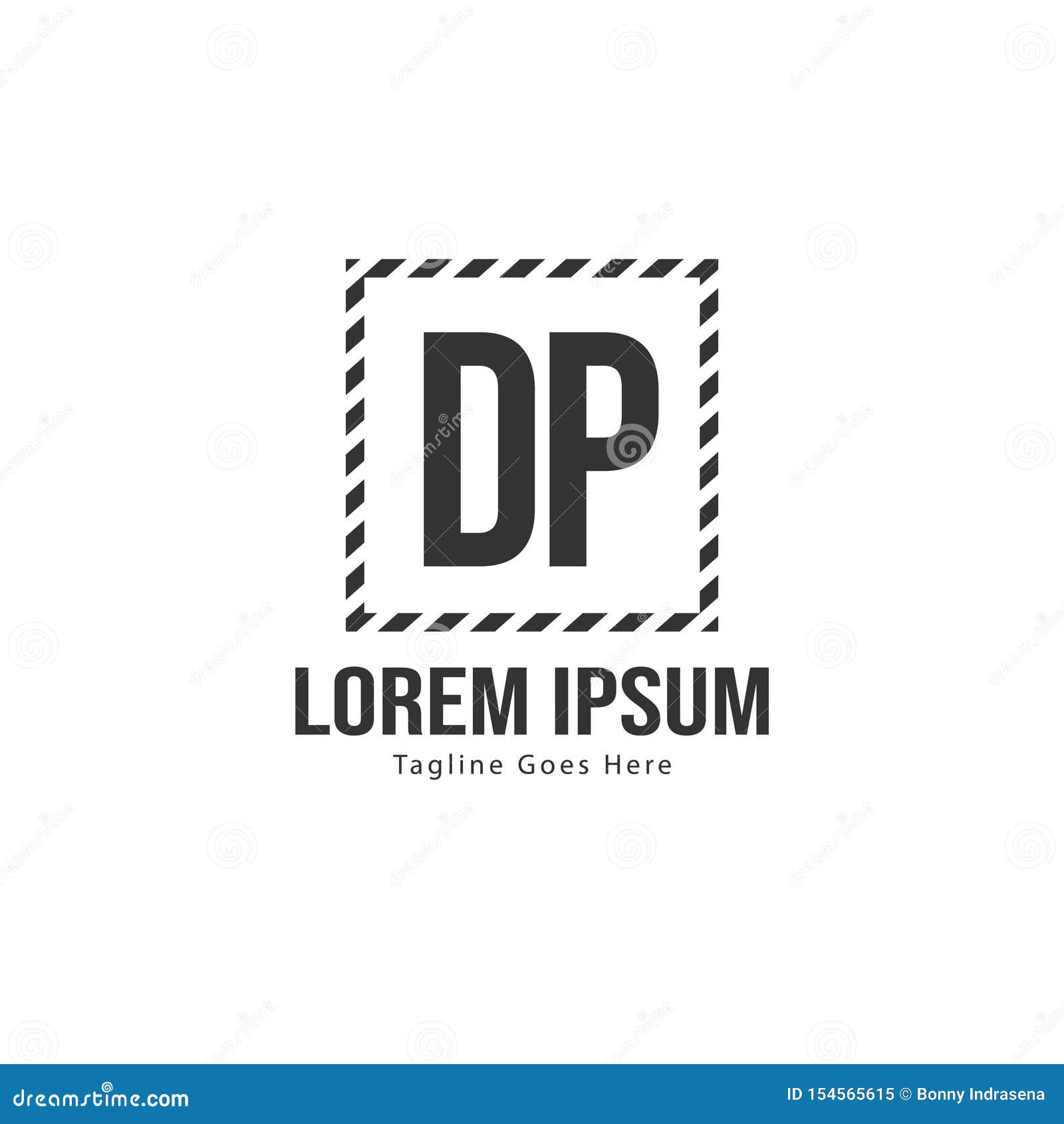 Initial DP Logo Template with Modern Frame. Minimalist DP Letter Logo ...