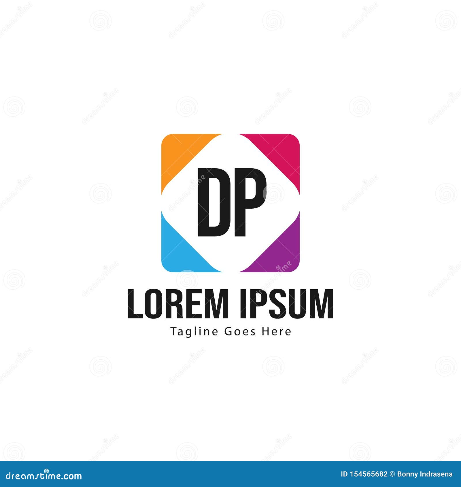 Initial DP Logo Template with Modern Frame. Minimalist DP Letter Logo ...