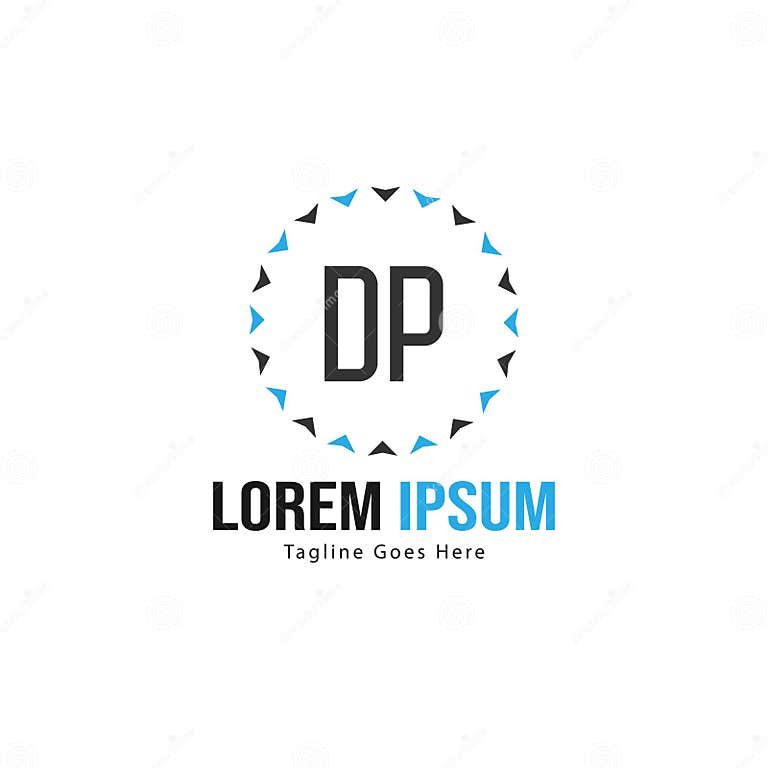 Initial DP Logo Template with Modern Frame. Minimalist DP Letter Logo ...