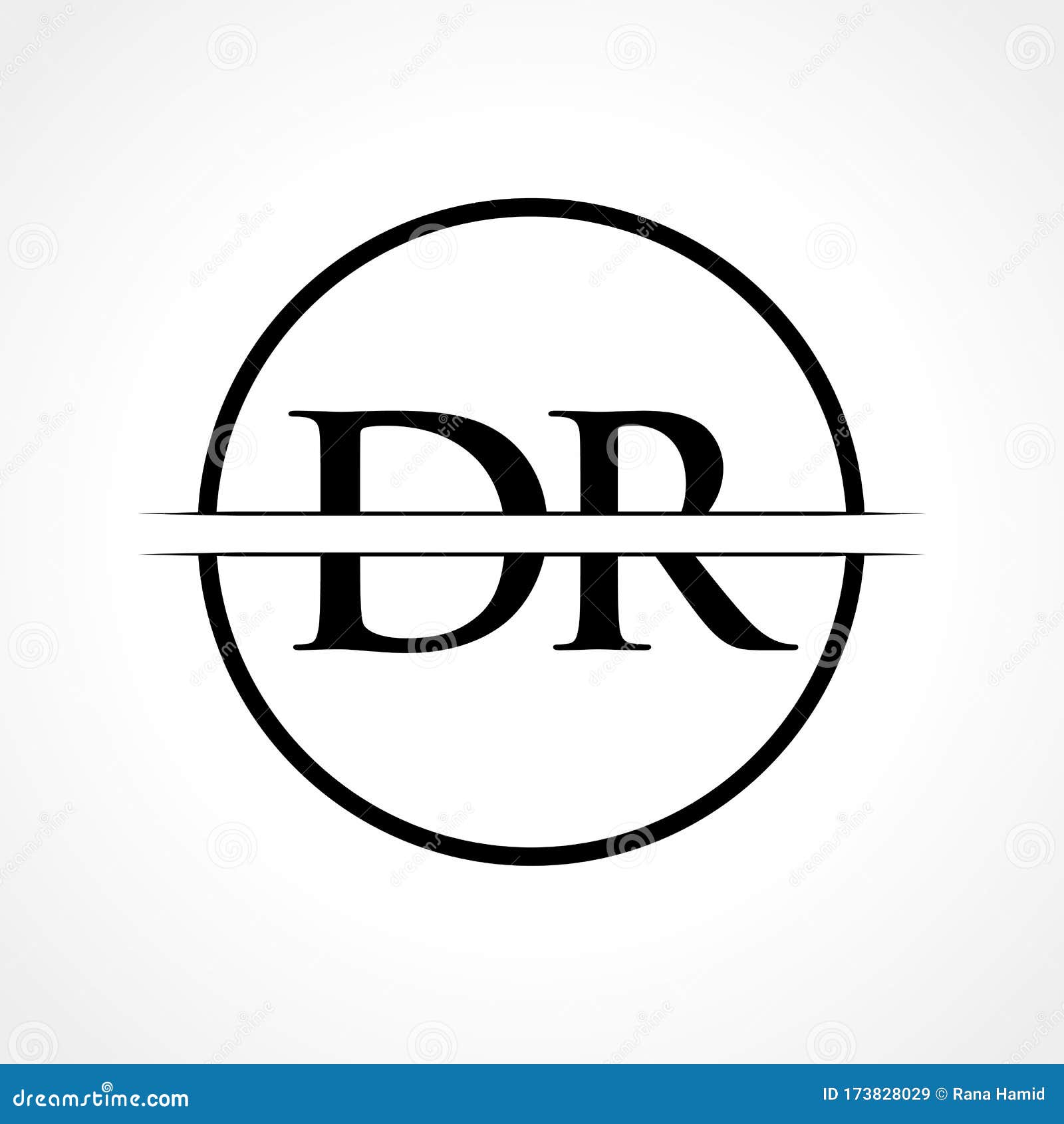 Initial DR Letter Logo Design Vector Template with Black Color. DR Logo ...