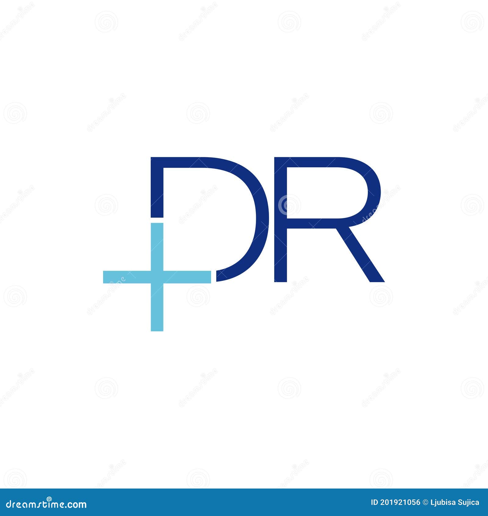 Initial DR Letter Logo Isolated on White Background Stock Vector ...