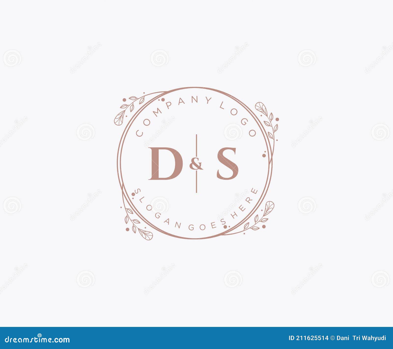Initial DS Letters Decorative Luxury Wedding Logo Stock Vector ...