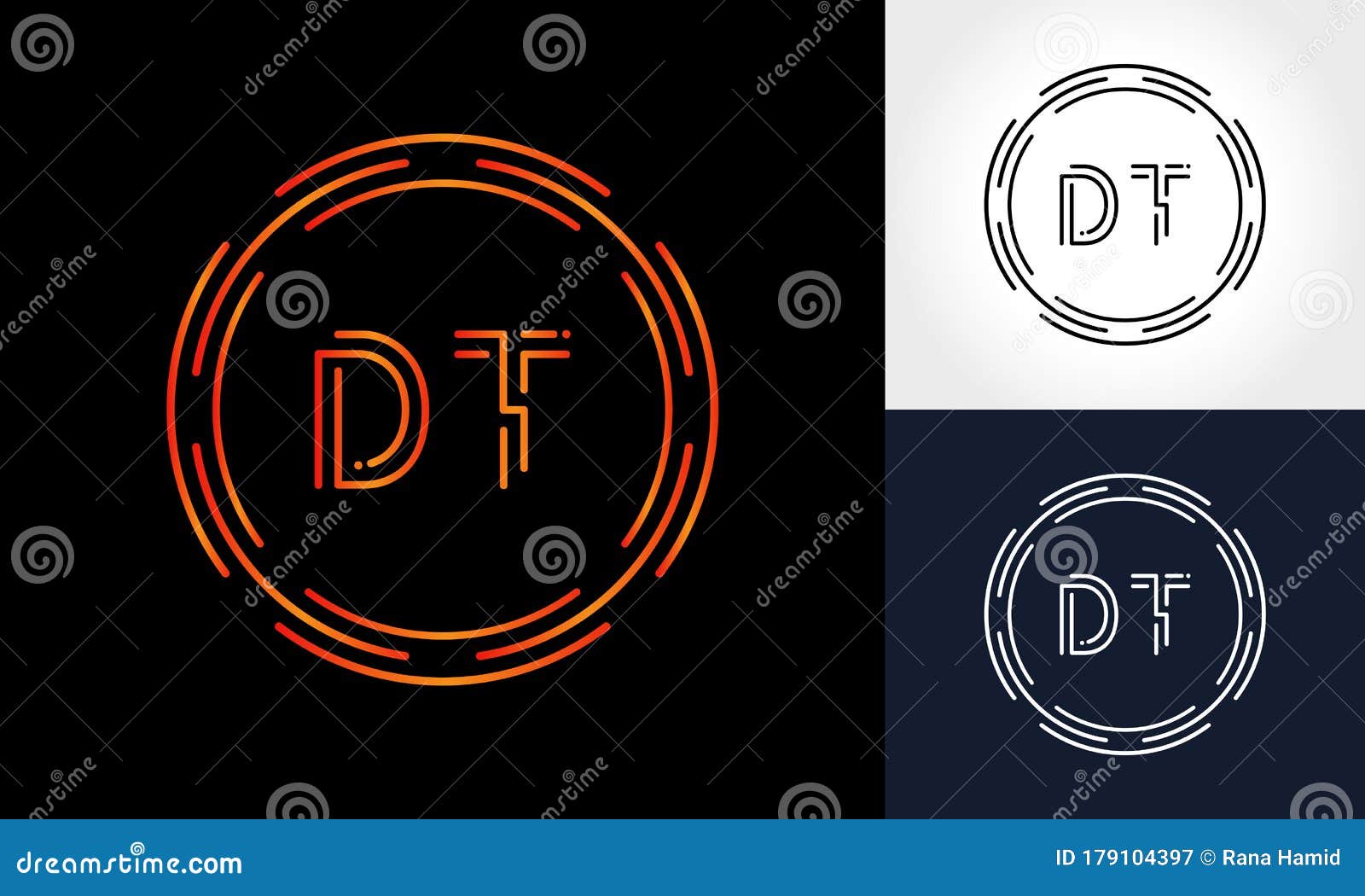 Initial DT Letter Logo with Creative Modern Business Typography Vector ...