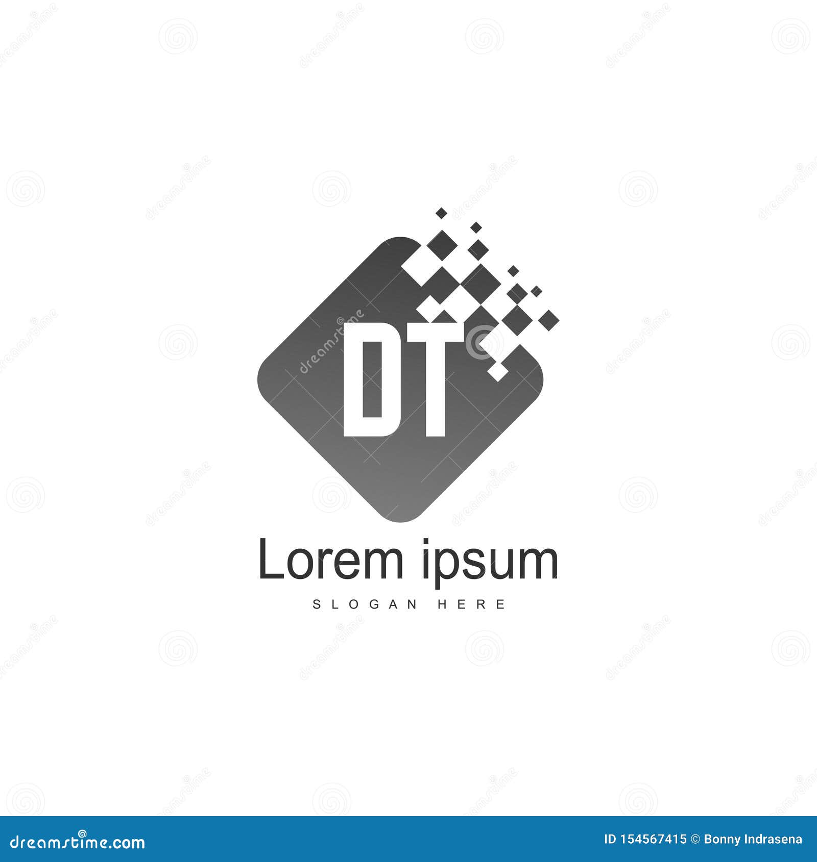 Initial DT Logo Template with Modern Frame. Minimalist DT Letter Logo ...