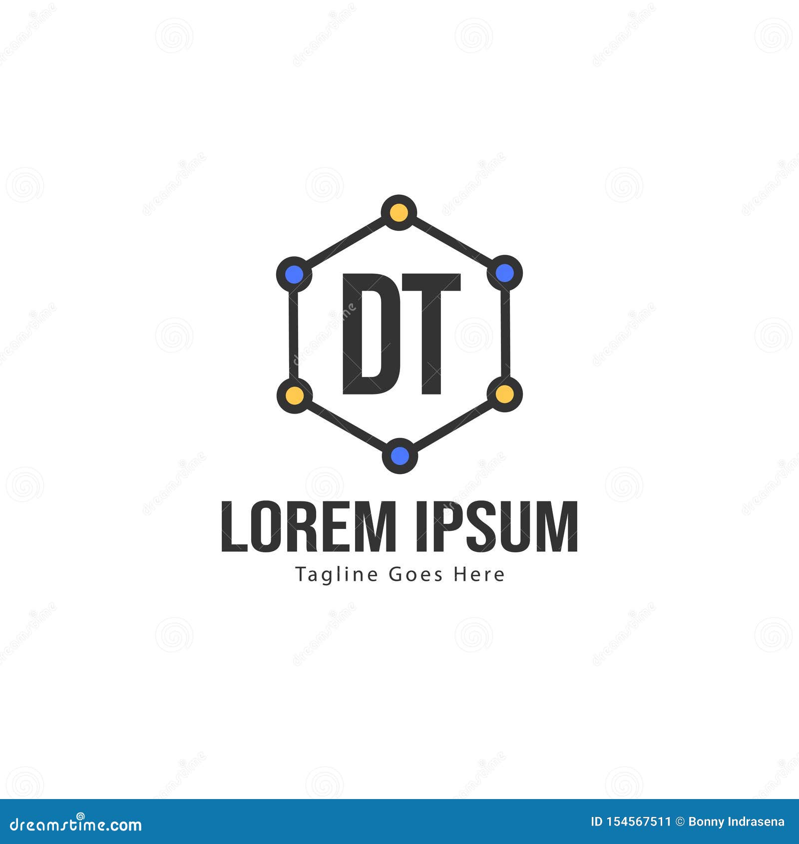 Initial DT Logo Template with Modern Frame. Minimalist DT Letter Logo ...