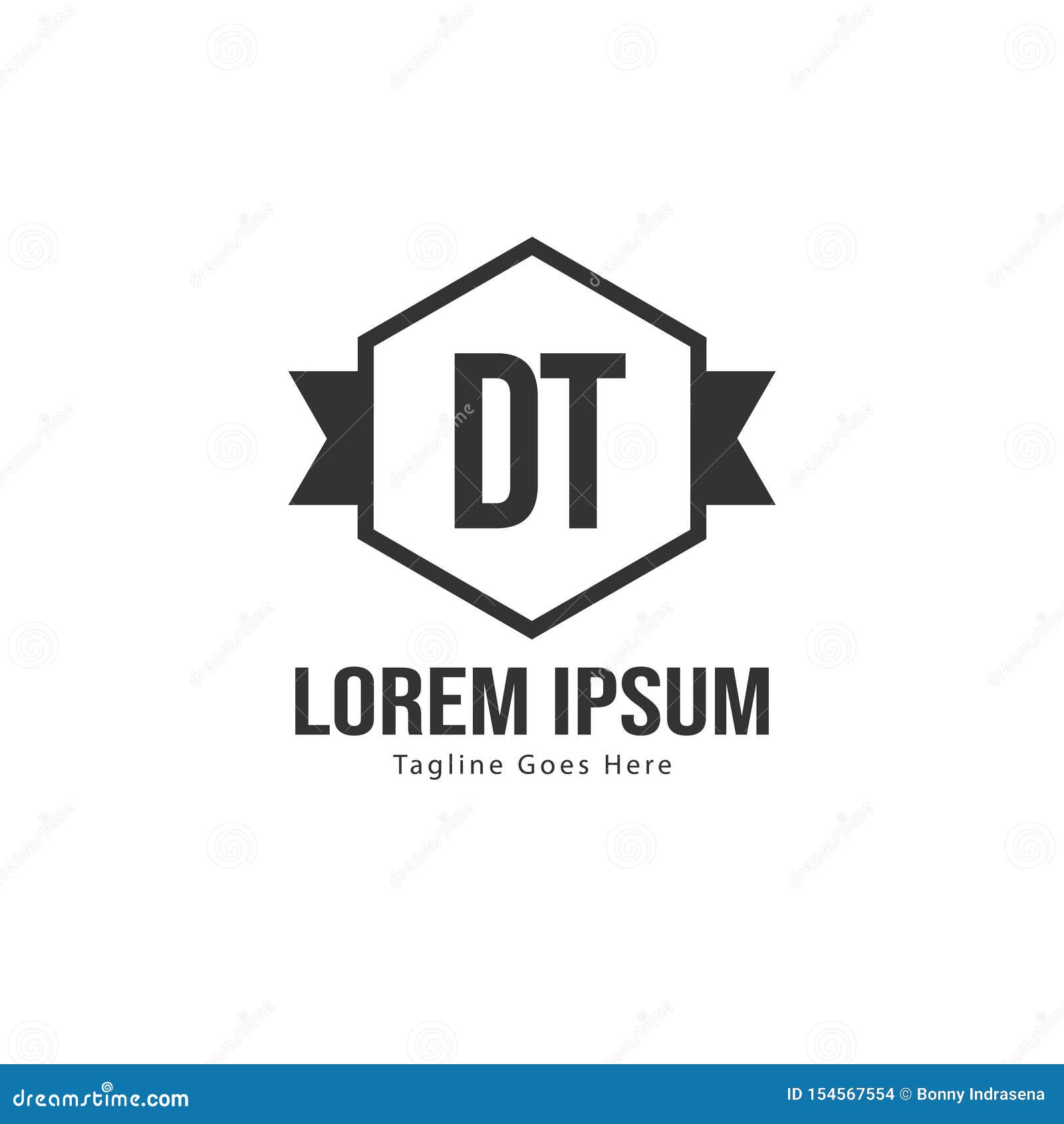 Initial DT Logo Template with Modern Frame. Minimalist DT Letter Logo ...