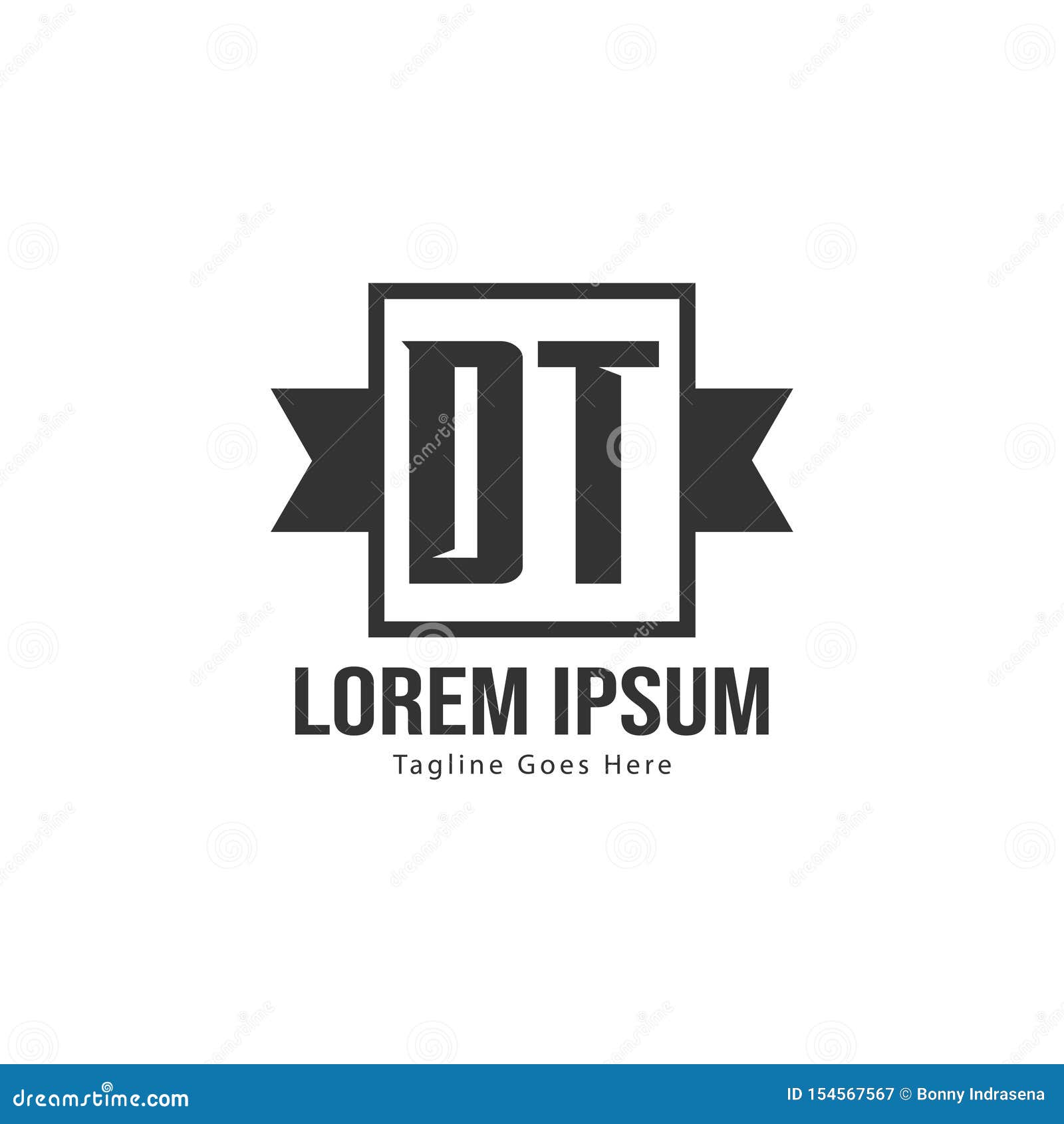Initial DT Logo Template with Modern Frame. Minimalist DT Letter Logo ...