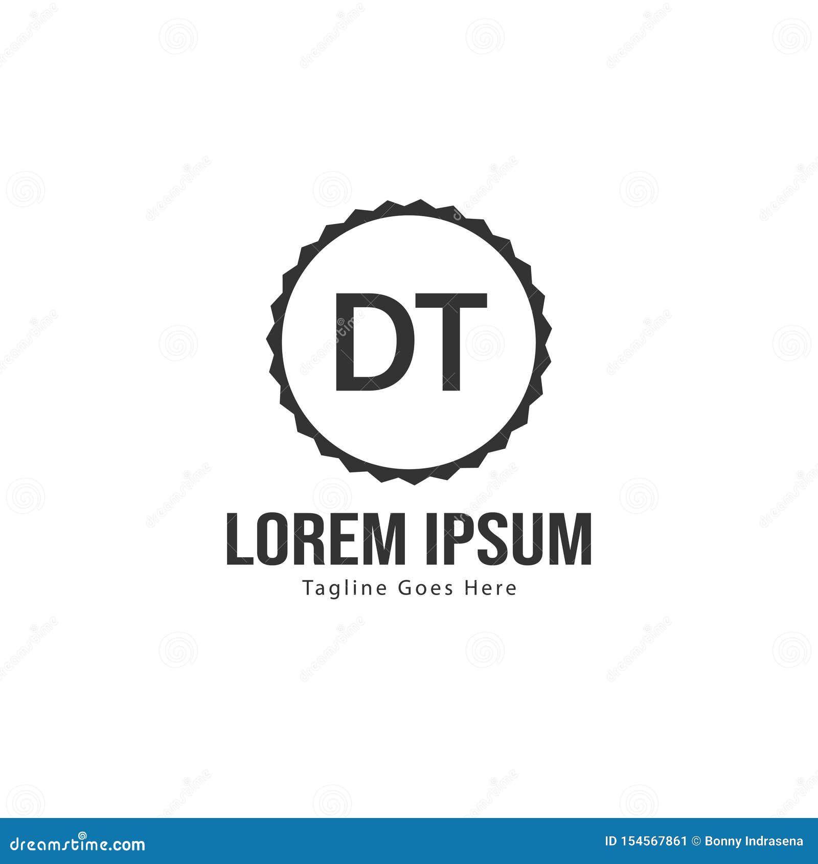 Initial DT Logo Template with Modern Frame. Minimalist DT Letter Logo ...