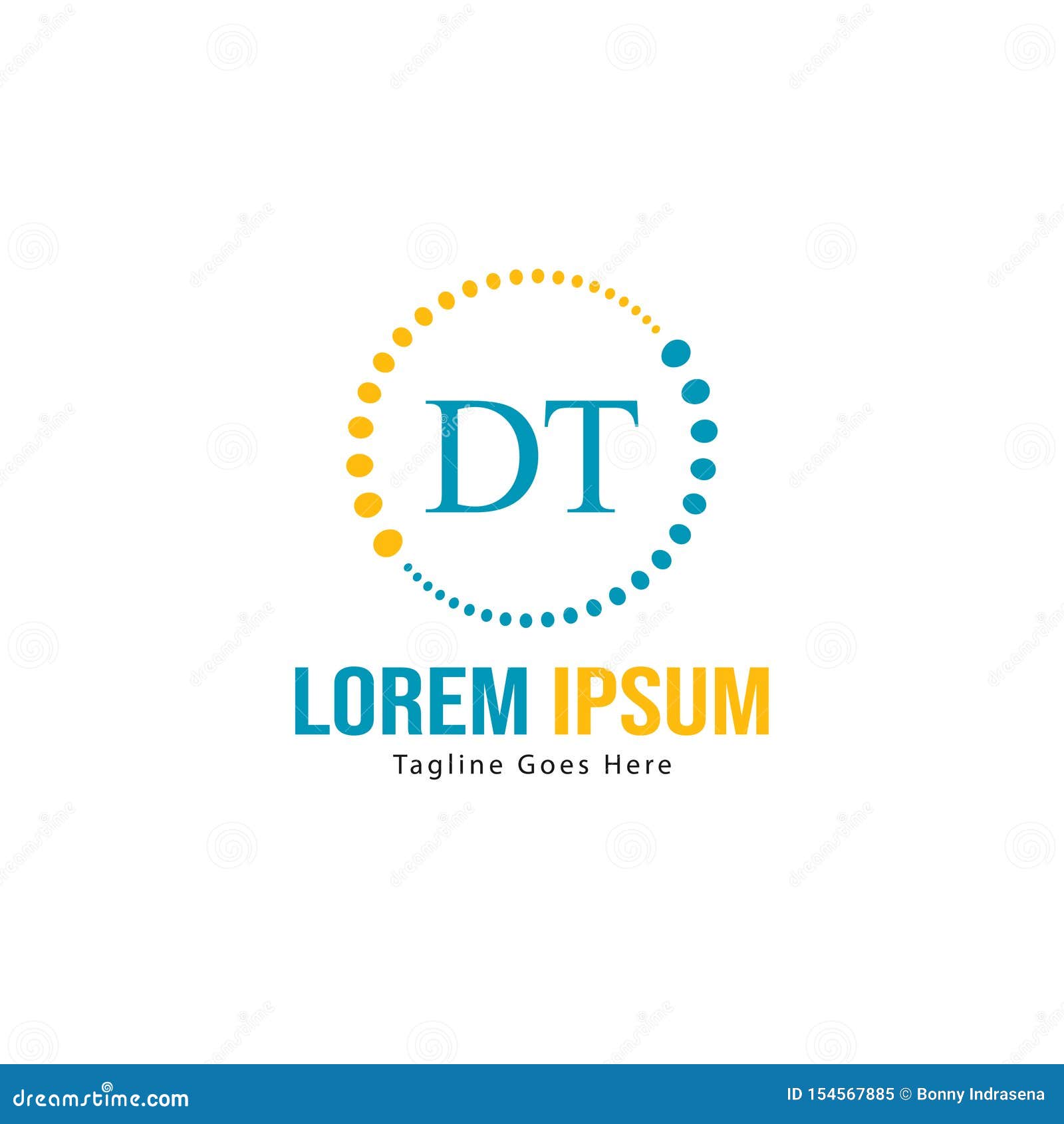 Initial DT Logo Template with Modern Frame. Minimalist DT Letter Logo ...