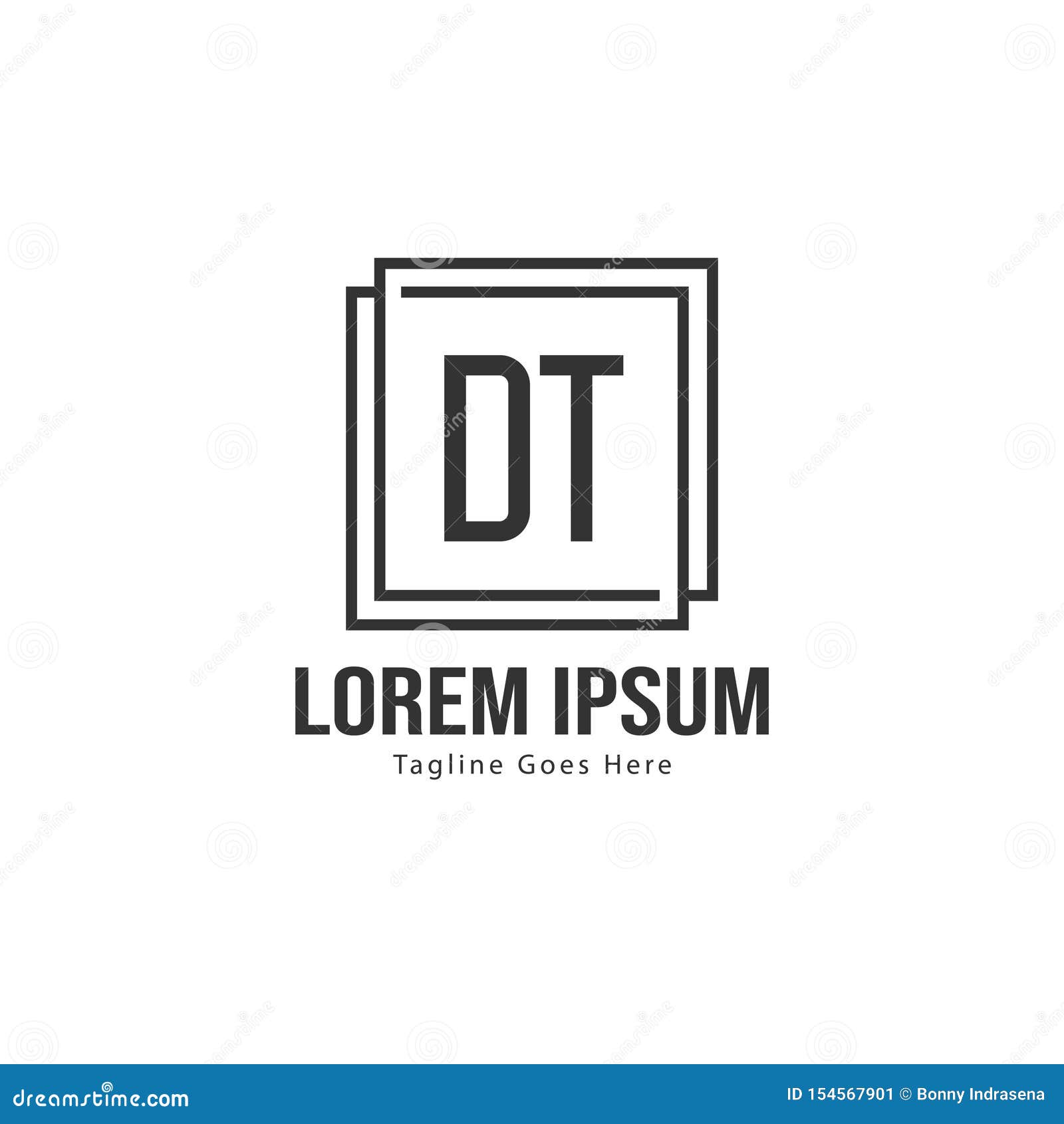 Initial DT Logo Template with Modern Frame. Minimalist DT Letter Logo ...