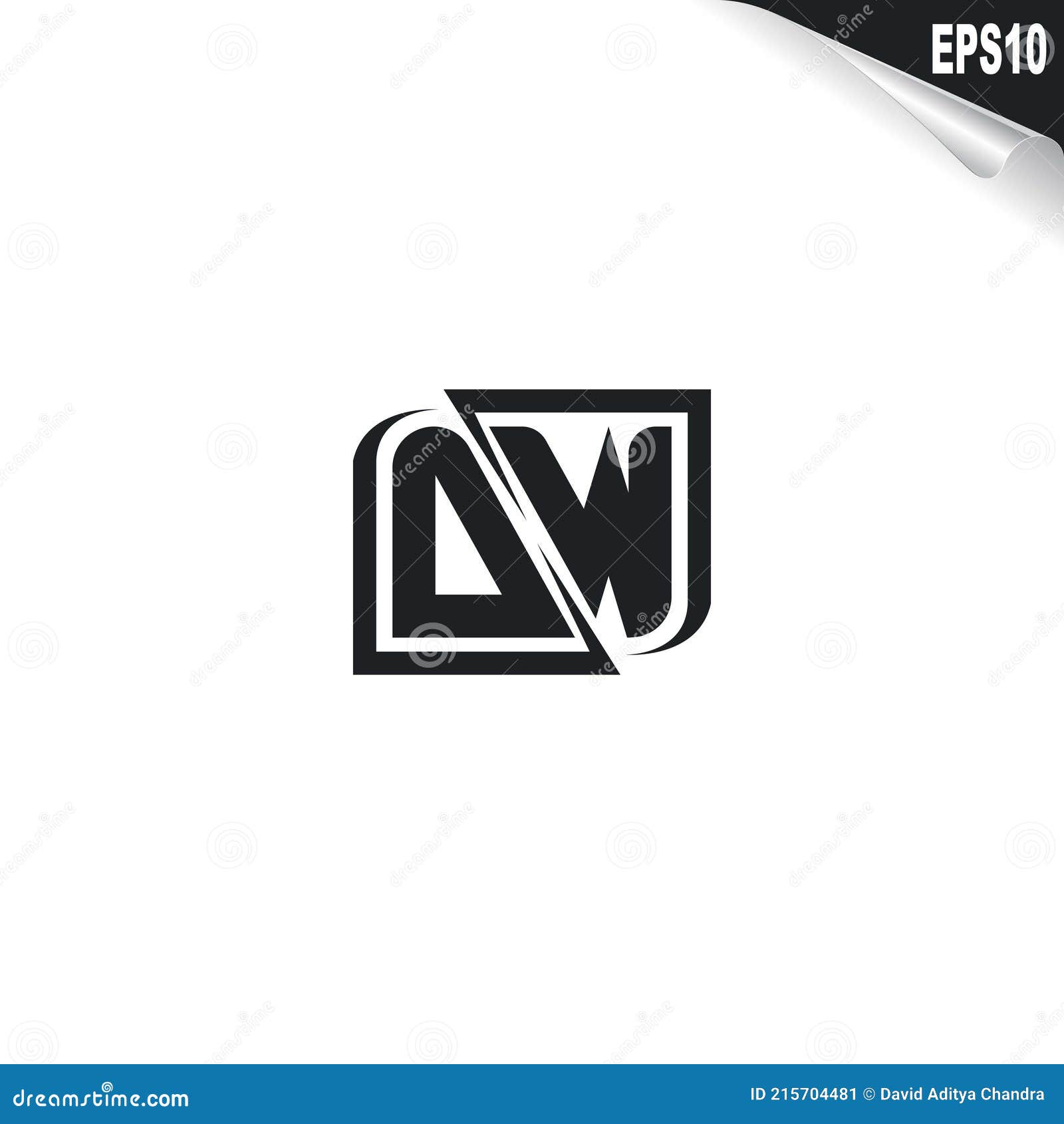 Initial DW Logo Design with Shape Style, Logo Business Branding Stock ...