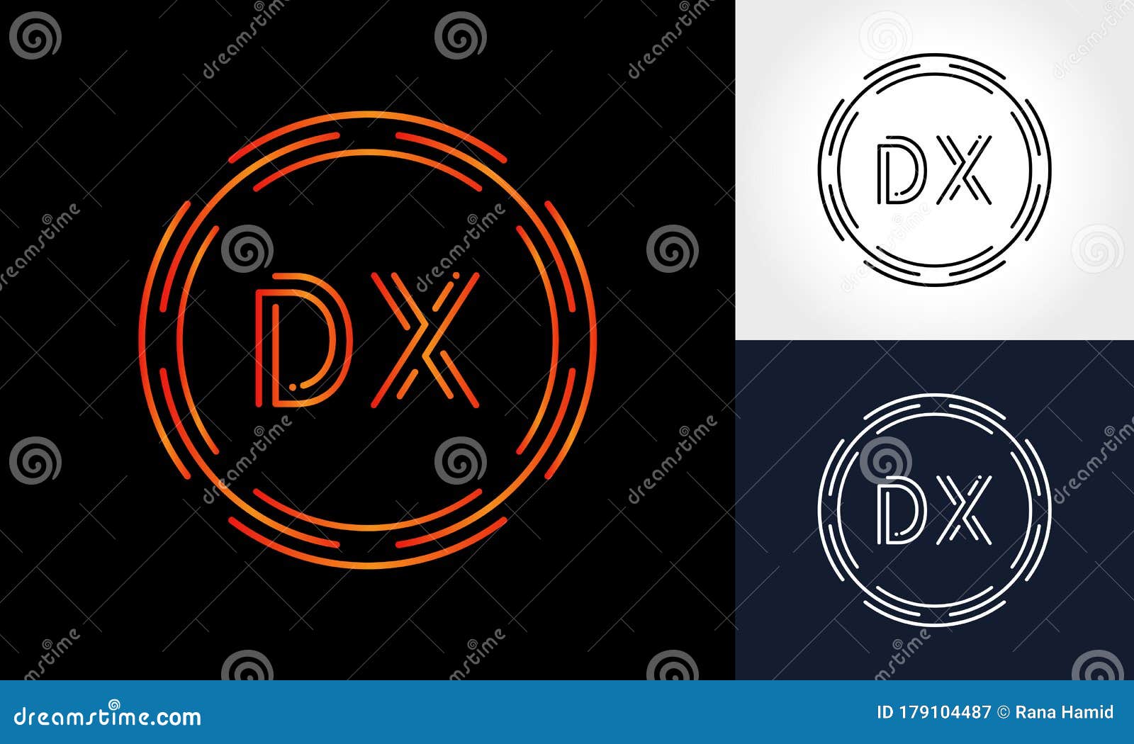 Initial DX Letter Logo with Creative Modern Business Typography Vector ...