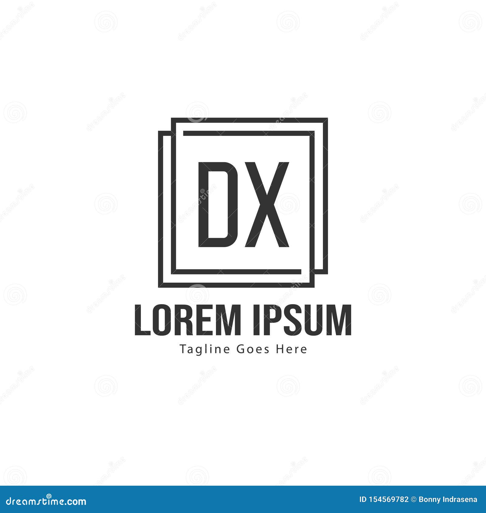 Initial DX Logo Template with Modern Frame. Minimalist DX Letter Logo ...