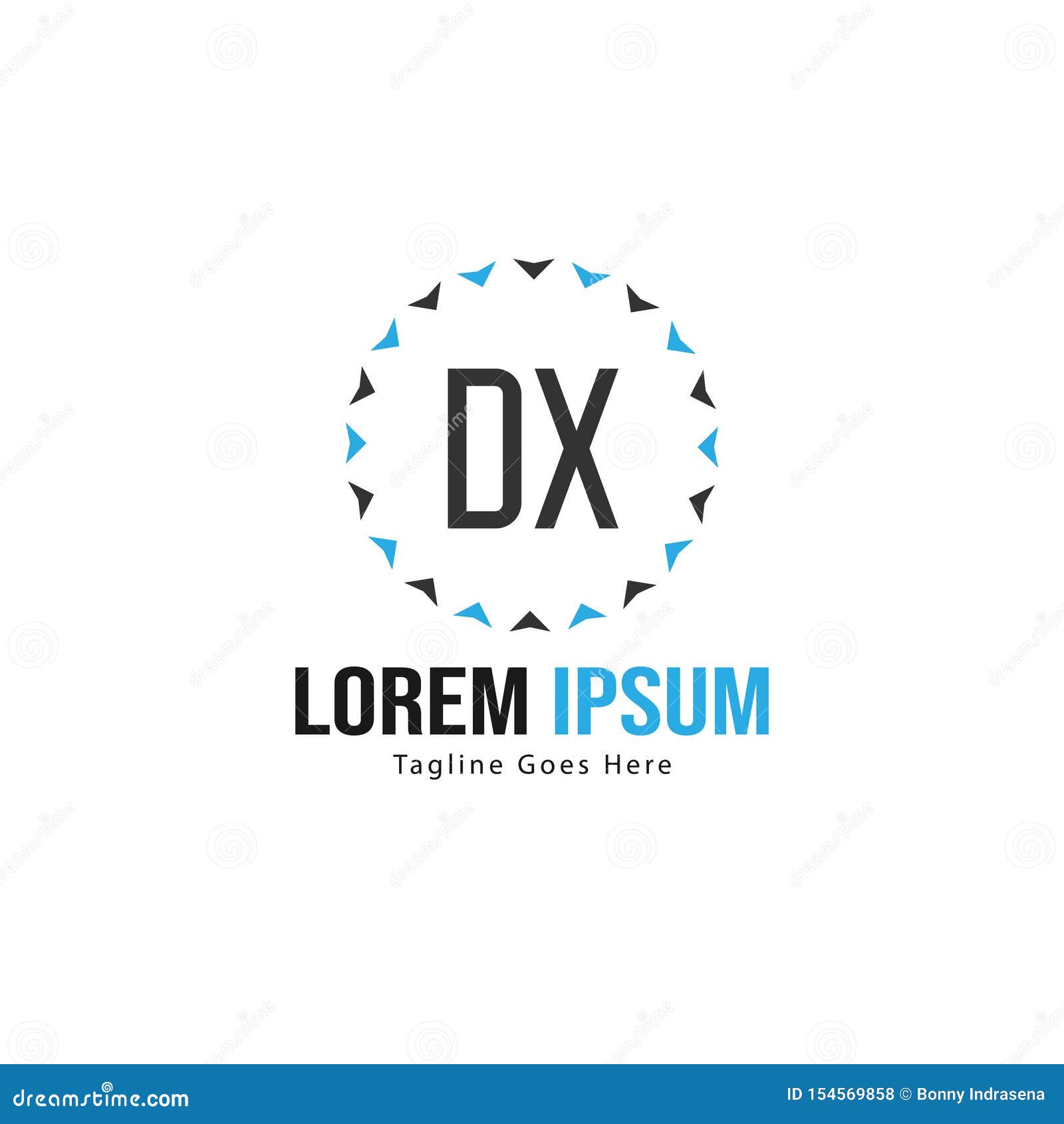 Initial DX Logo Template with Modern Frame. Minimalist DX Letter Logo ...