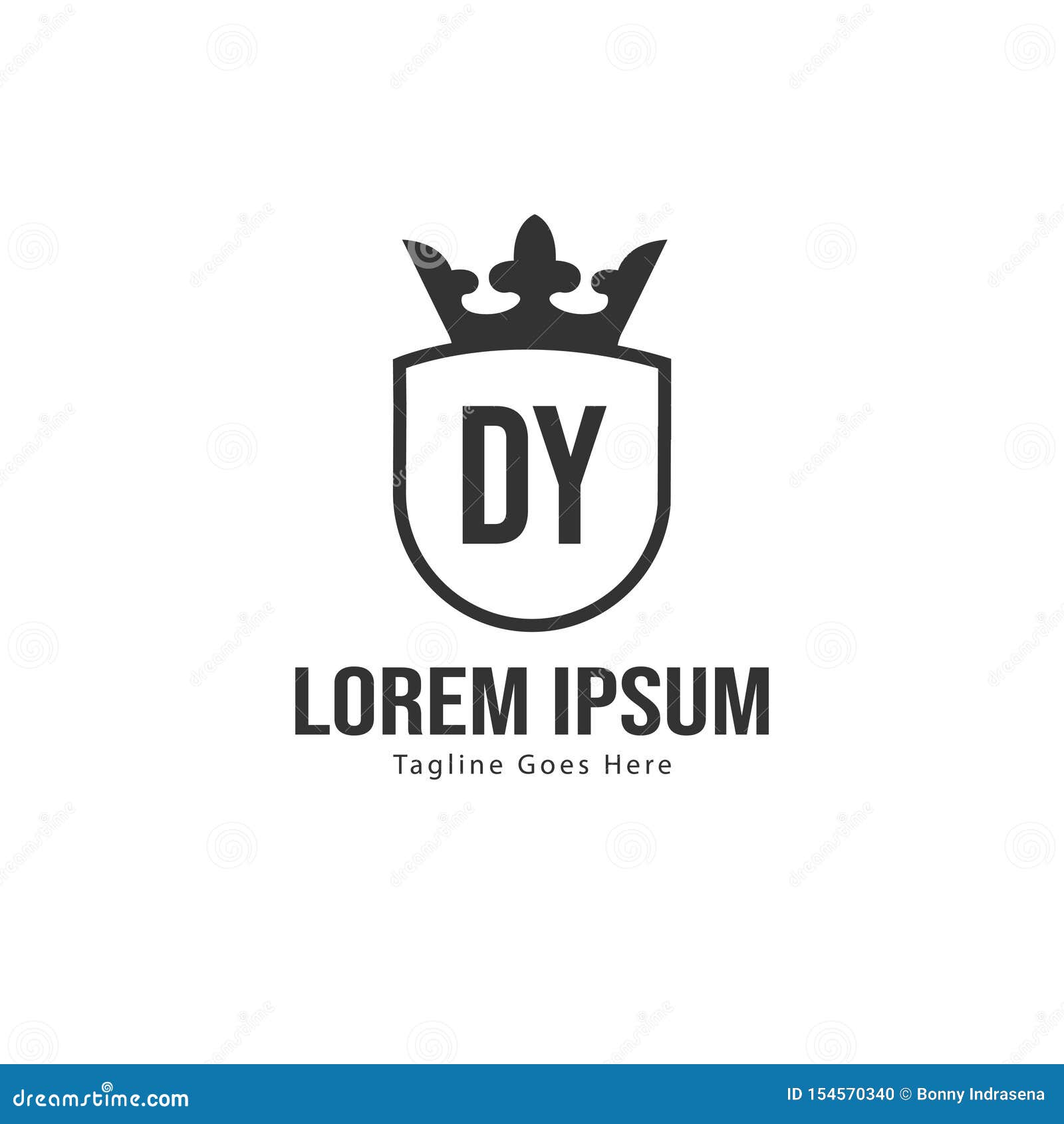 Initial DY Logo Template with Modern Frame. Minimalist DY Letter Logo ...