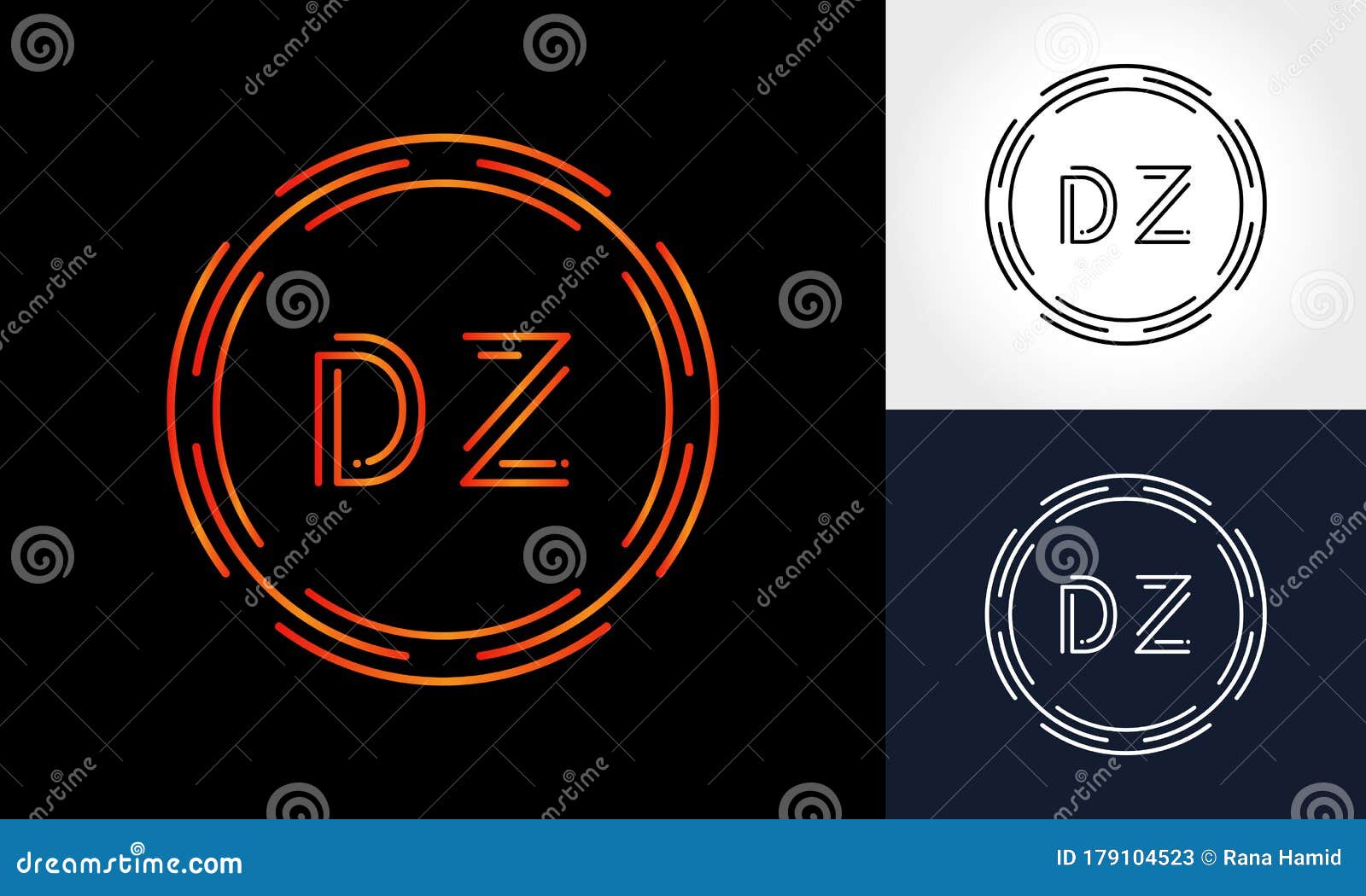 Initial DZ Letter Logo with Creative Modern Business Typography Vector ...