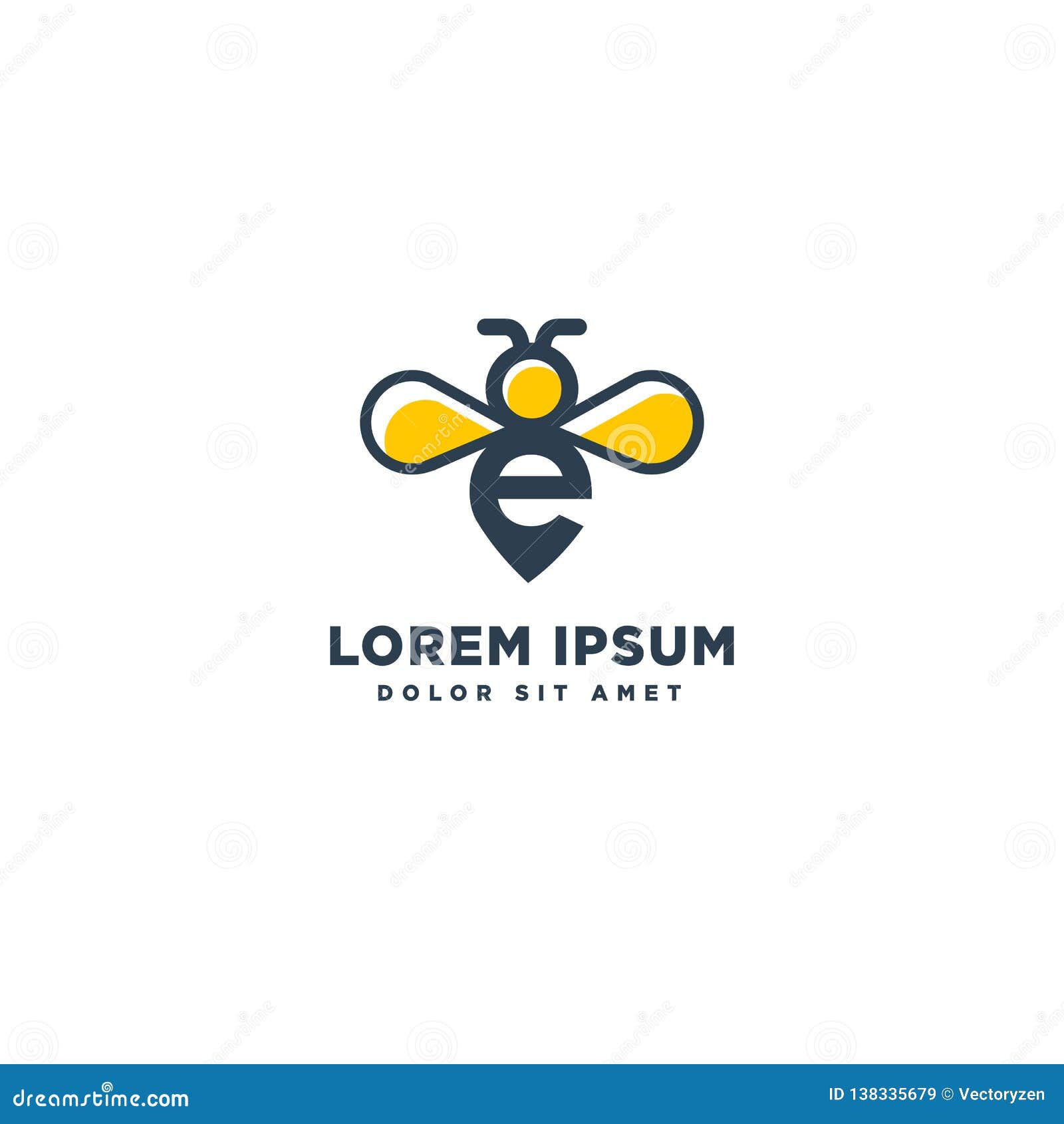Initial E and Bee Concept Logo Template for Corporate Vector ...