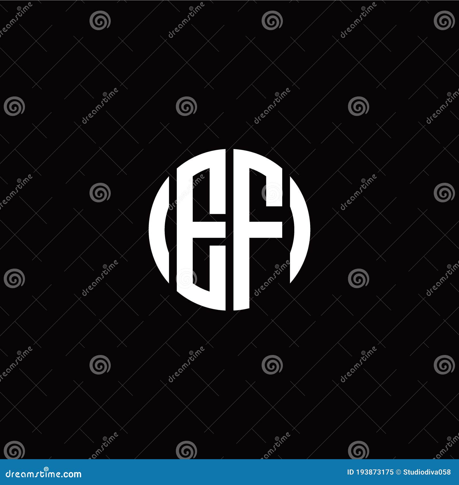 Initial E F Letter with Circle Style Logo Template Vector Stock Vector ...
