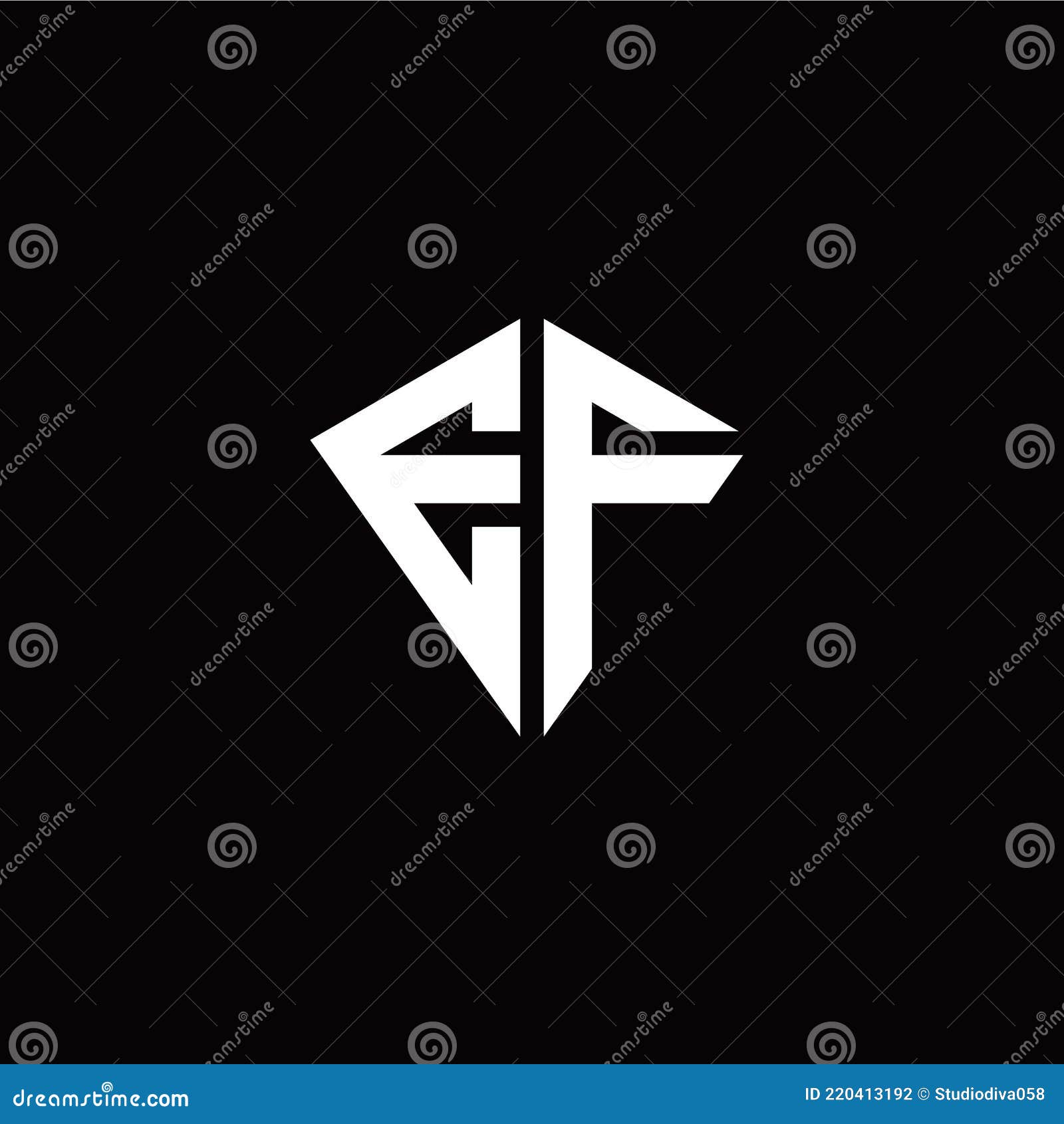 Initial E F Letter with Kite Modern Style Logo Template Vector Stock ...