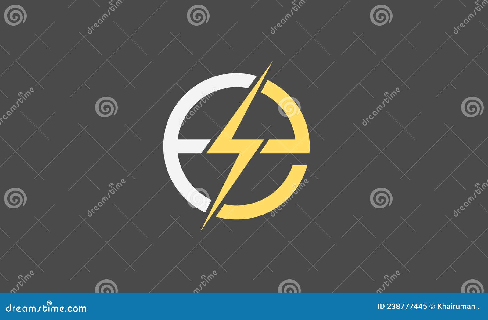 Initial E Letter with Lightning Bolt Logo Vector Template Design ...