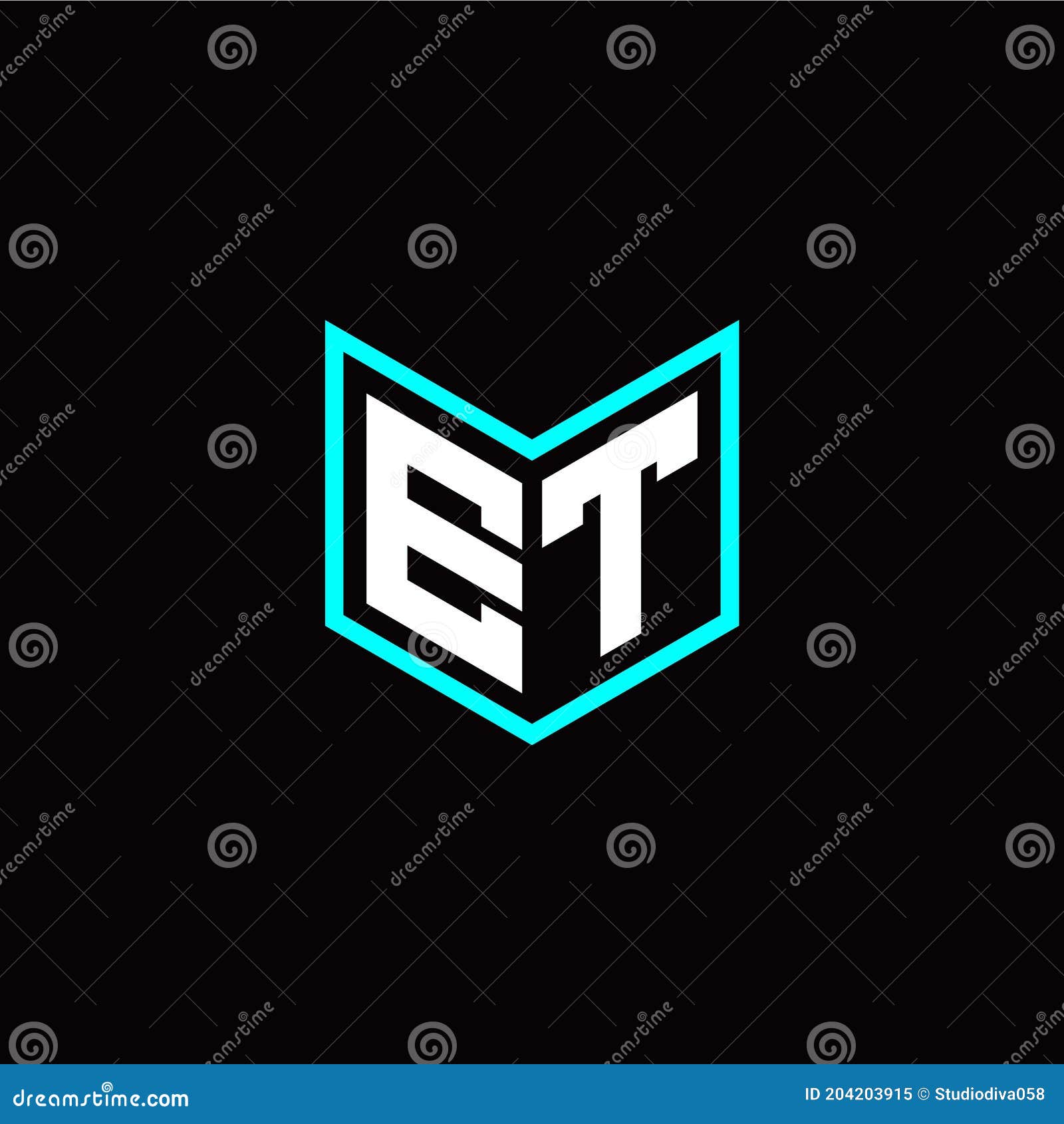 Initial E T Letter with Book Style Logo Template Vector Stock Vector ...