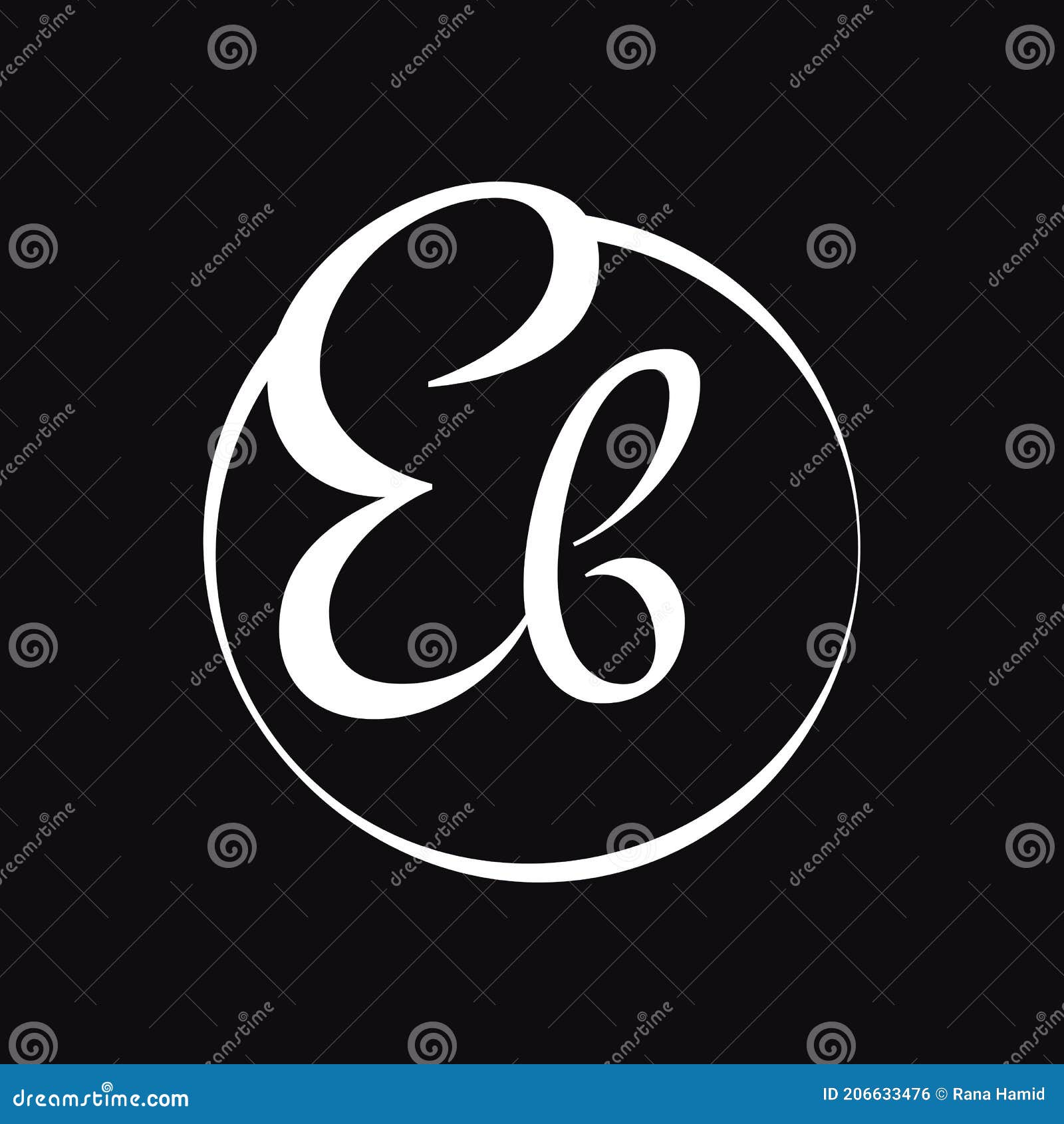Initial EB Script Letter Type Logo Design with Modern Typography Vector ...