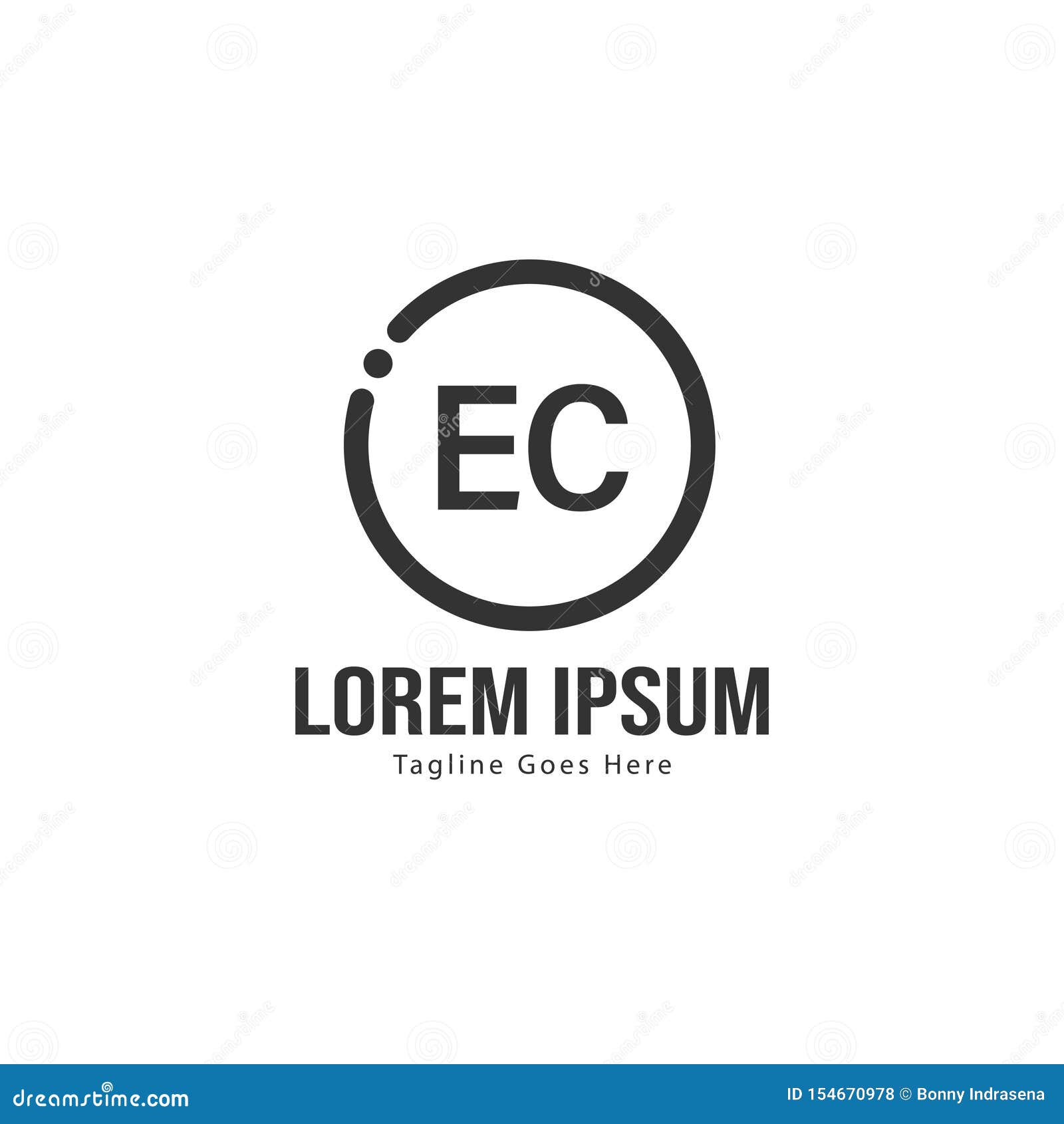 Initial EC Logo Template with Modern Frame. Minimalist EC Letter Logo ...