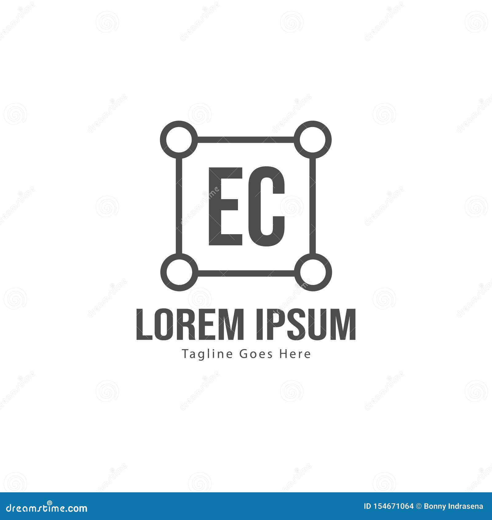 Initial EC Logo Template with Modern Frame. Minimalist EC Letter Logo ...