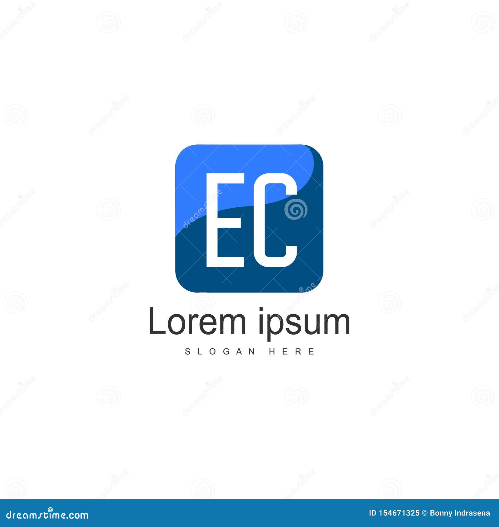 Initial EC Logo Template with Modern Frame. Minimalist EC Letter Logo ...