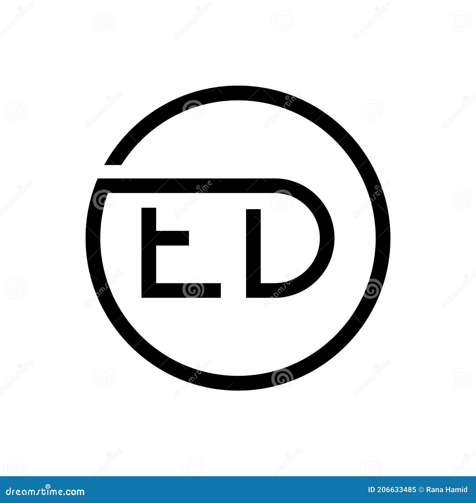 Initial ED Letter Logo Creative Typography Vector Template. Creative ...