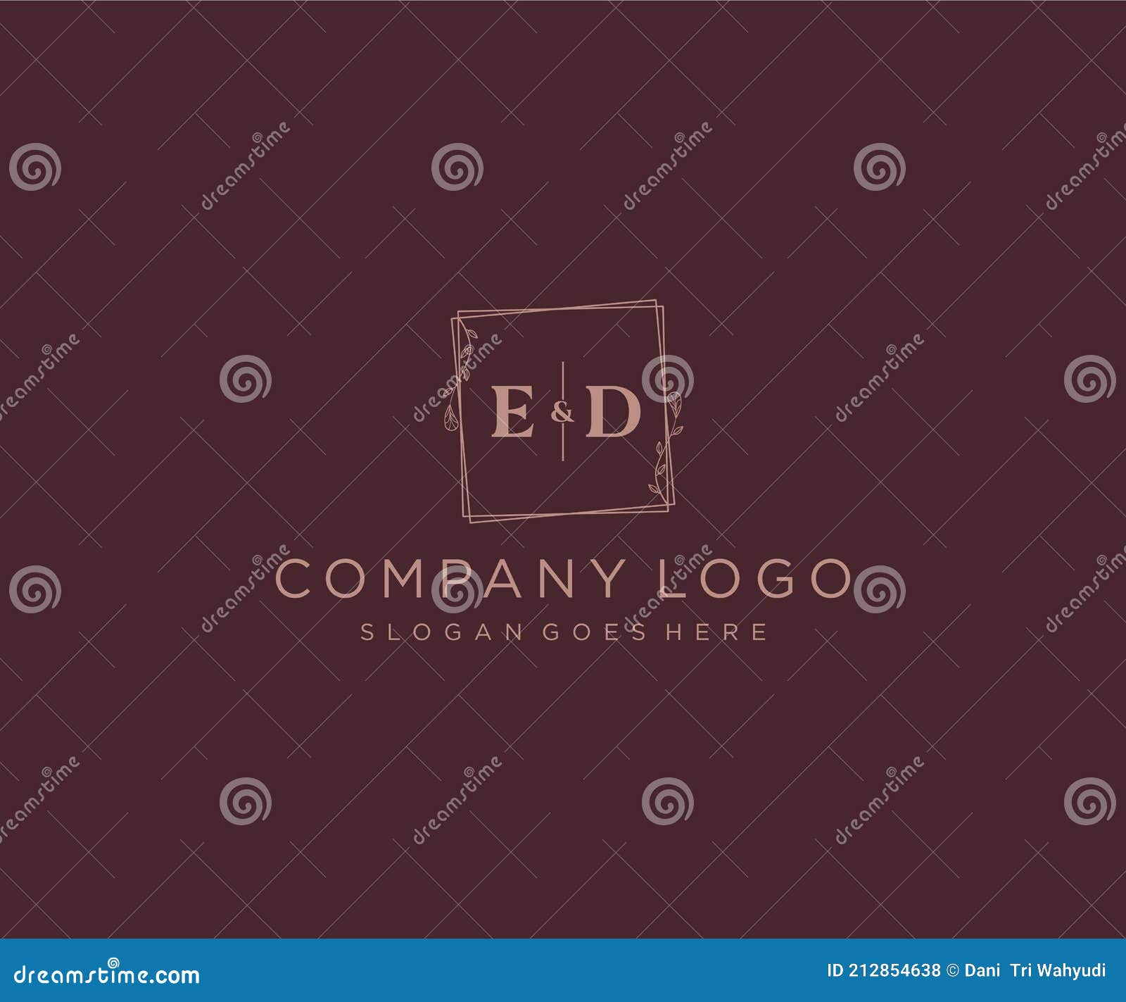 Initial ED Letters Decorative Luxury Wedding Logo Stock Vector ...