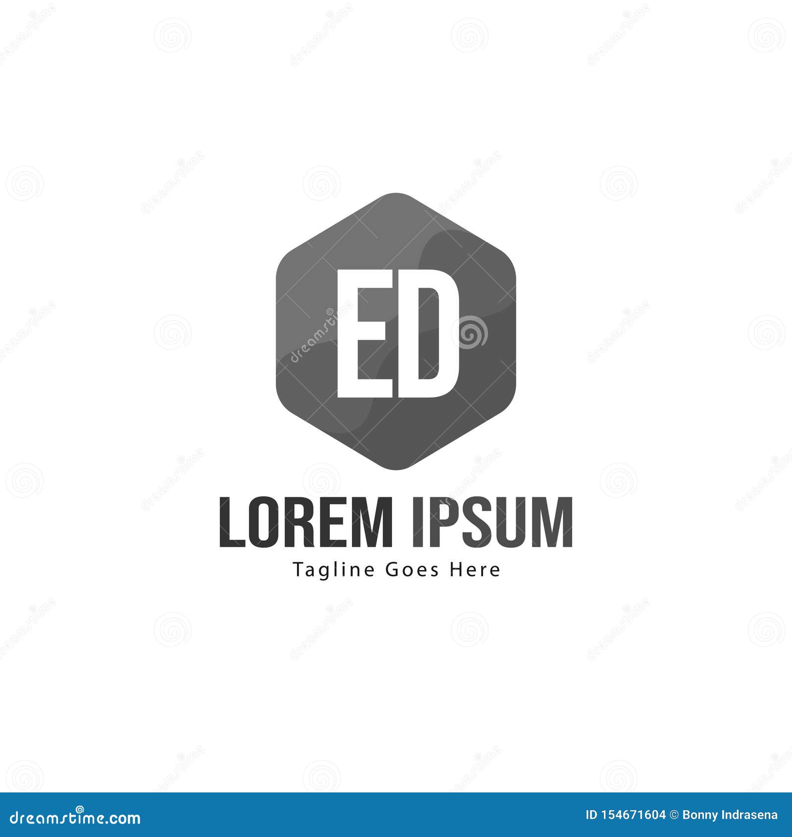 Initial ED Logo Template with Modern Frame. Minimalist ED Letter Logo ...