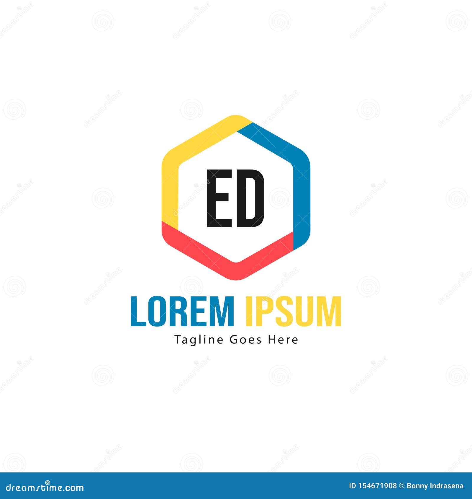 Initial ED Logo Template with Modern Frame. Minimalist ED Letter Logo ...