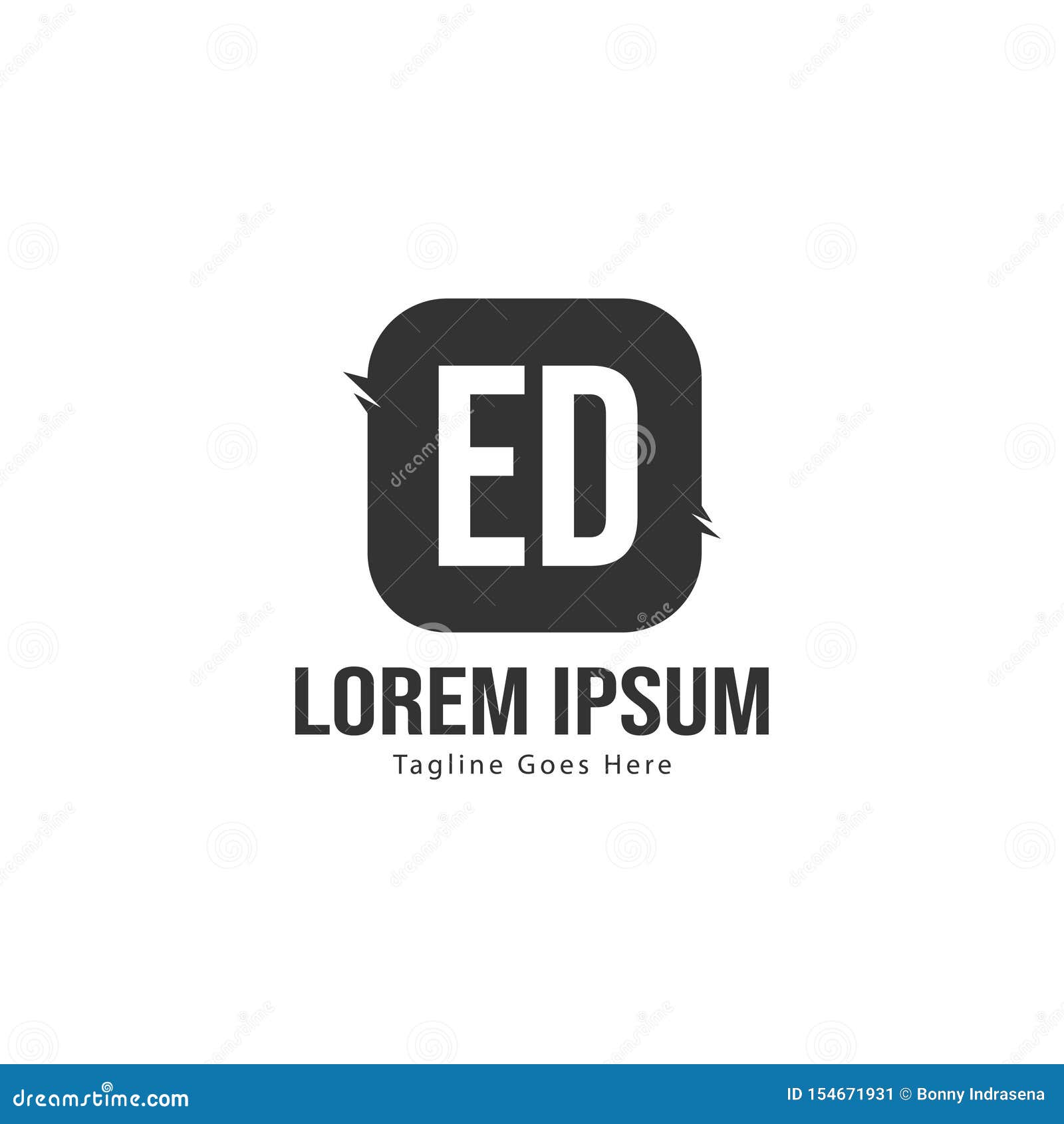 Initial ED Logo Template with Modern Frame. Minimalist ED Letter Logo ...