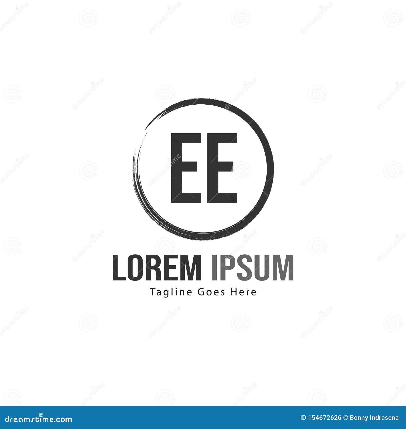 Initial EE Logo Template with Modern Frame. Minimalist EE Letter Logo ...
