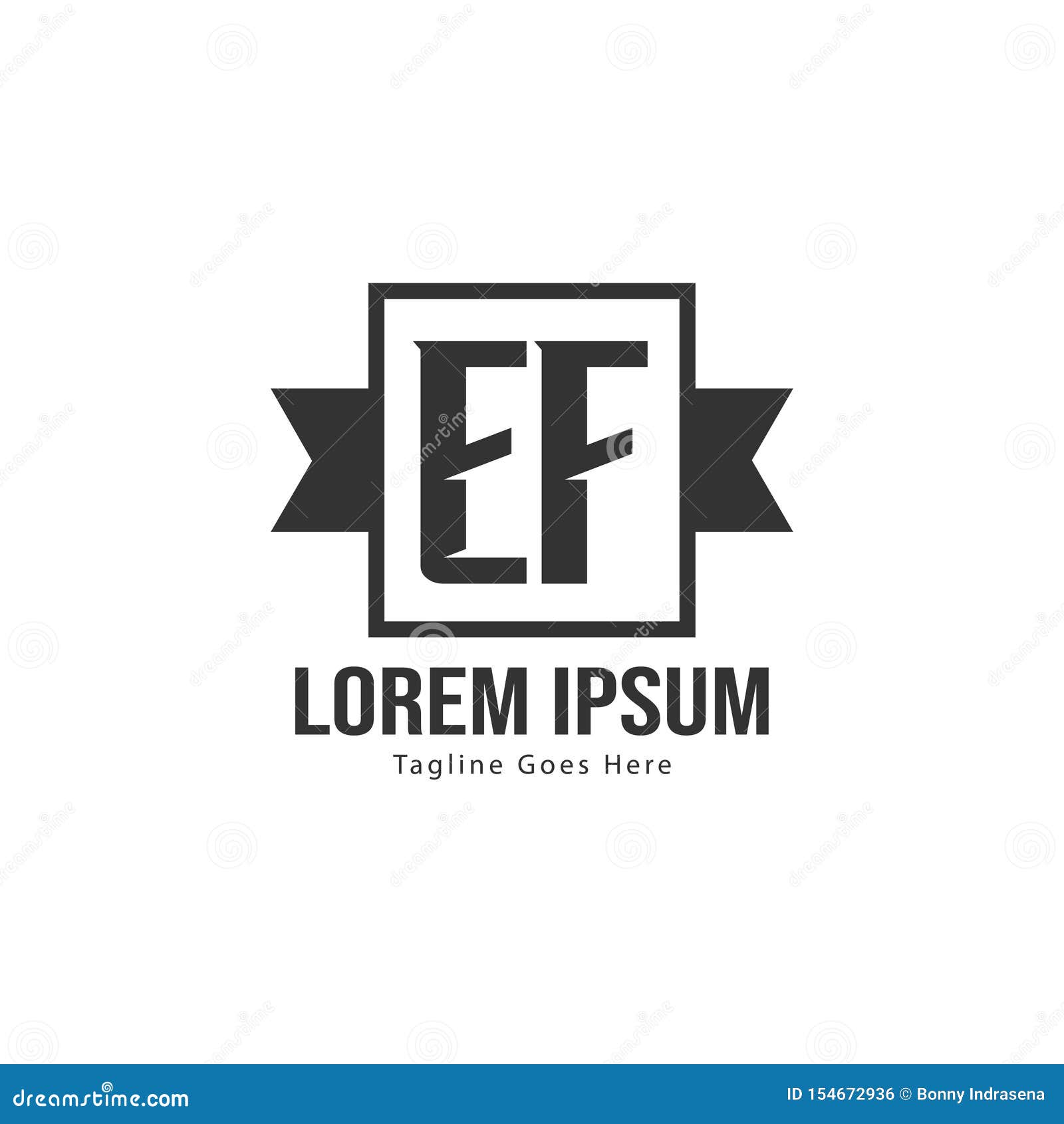 Initial EF Logo Template with Modern Frame. Minimalist EF Letter Logo ...