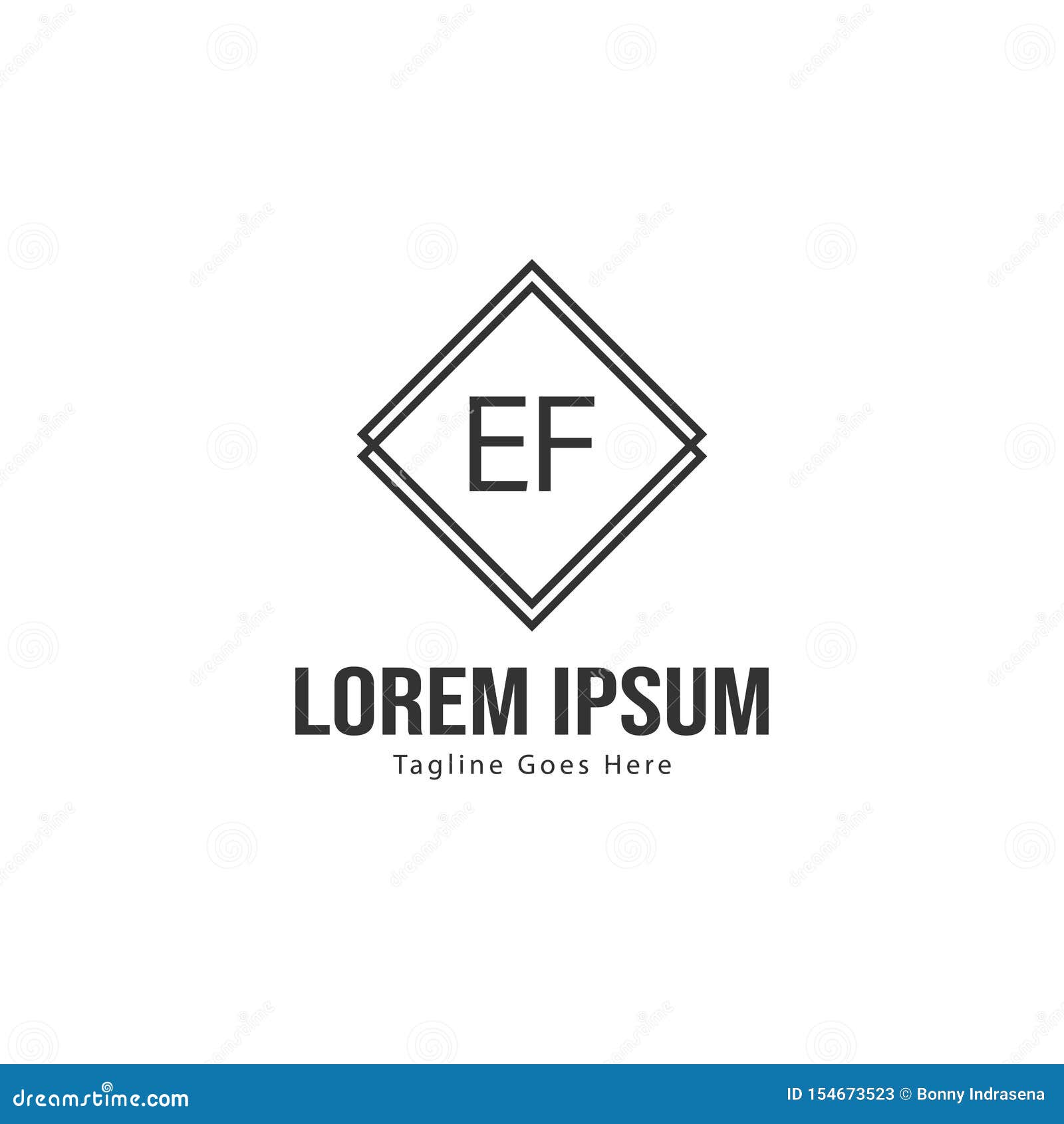 Initial EF Logo Template with Modern Frame. Minimalist EF Letter Logo ...