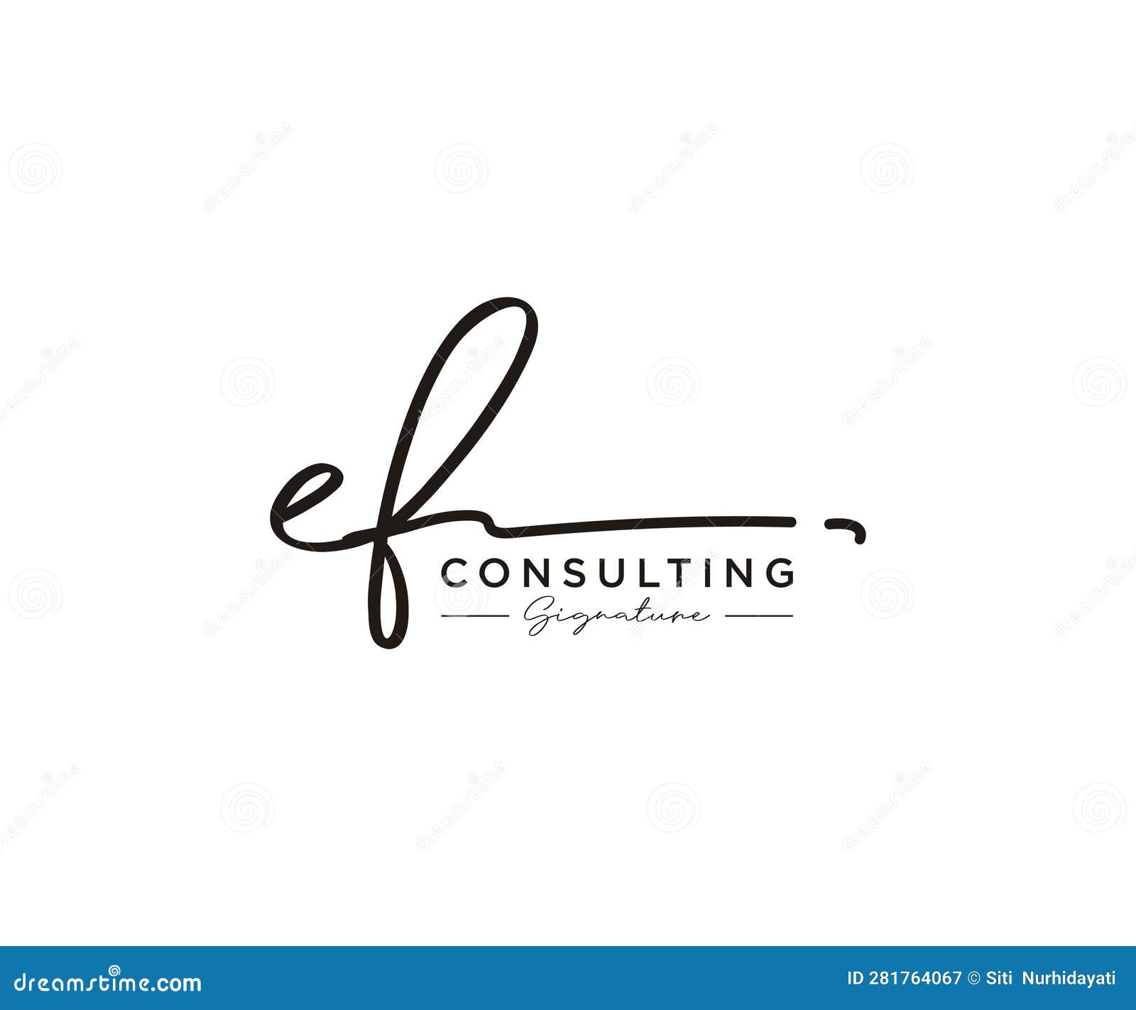 Initial EF Signature Logo Collection Template Vector. Hand Drawn ...