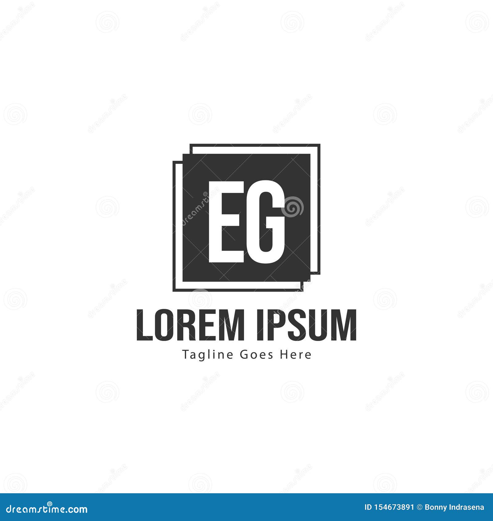 Initial EG Logo Template with Modern Frame. Minimalist EG Letter Logo ...
