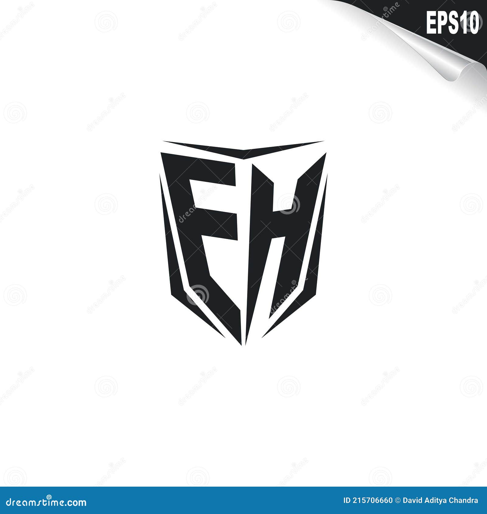 Initial EH Logo Design with Shield Style, Logo Business Branding Stock ...