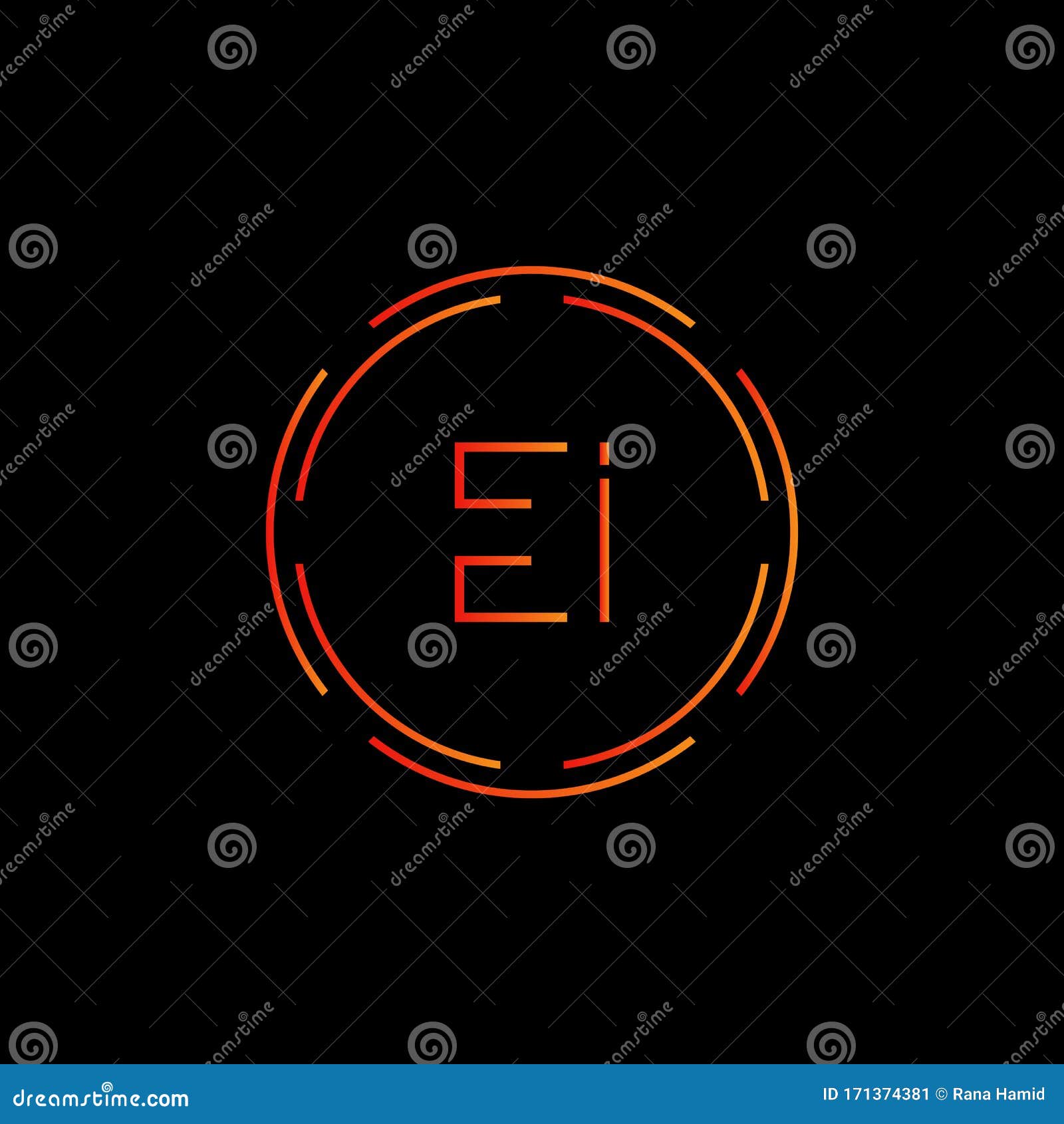 Initial EI Letter Logo with Creative Modern Business Typography Vector ...