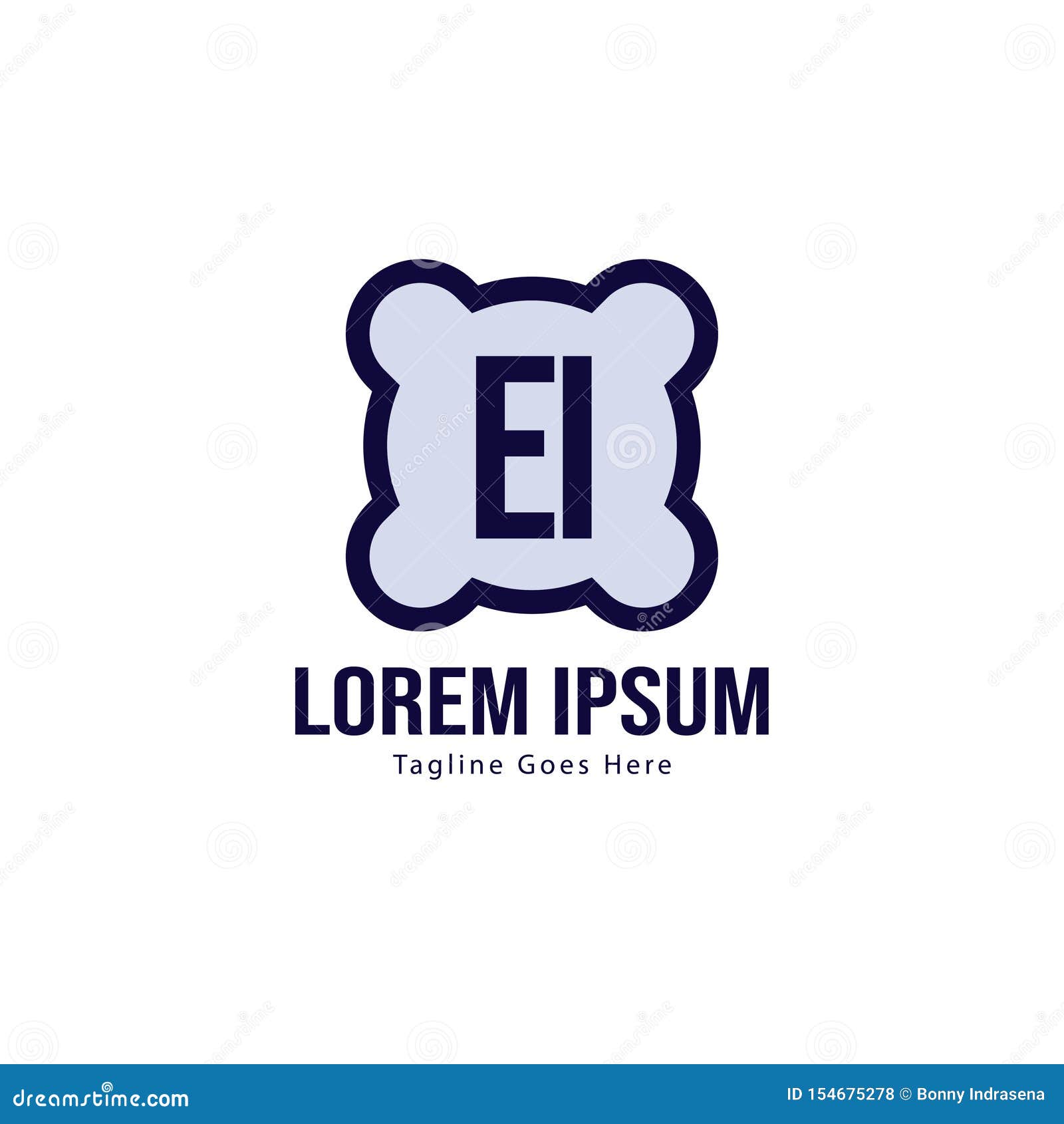 Initial EI Logo Template with Modern Frame. Minimalist EI Letter Logo ...