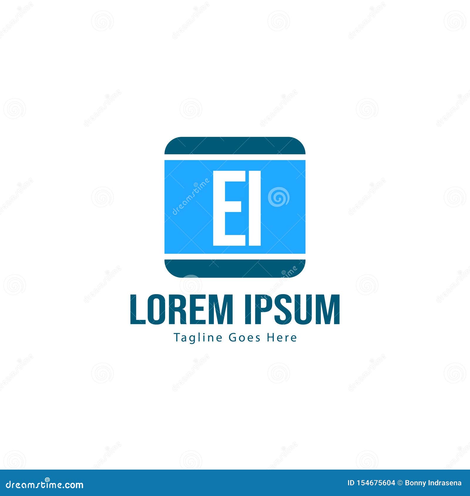 Initial EI Logo Template with Modern Frame. Minimalist EI Letter Logo ...