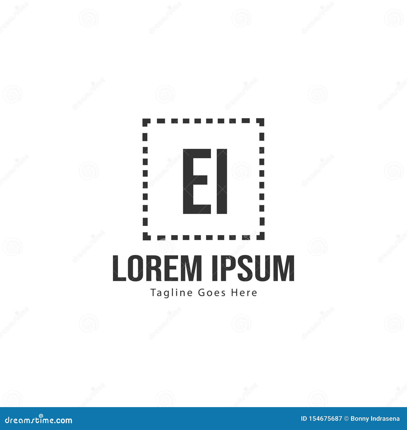 Initial EI Logo Template with Modern Frame. Minimalist EI Letter Logo ...