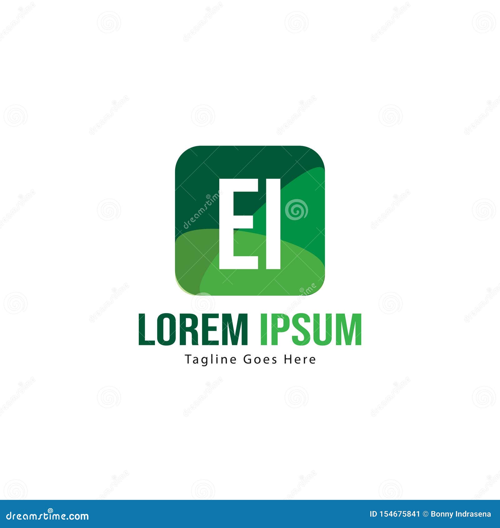 Initial EI Logo Template with Modern Frame. Minimalist EI Letter Logo ...