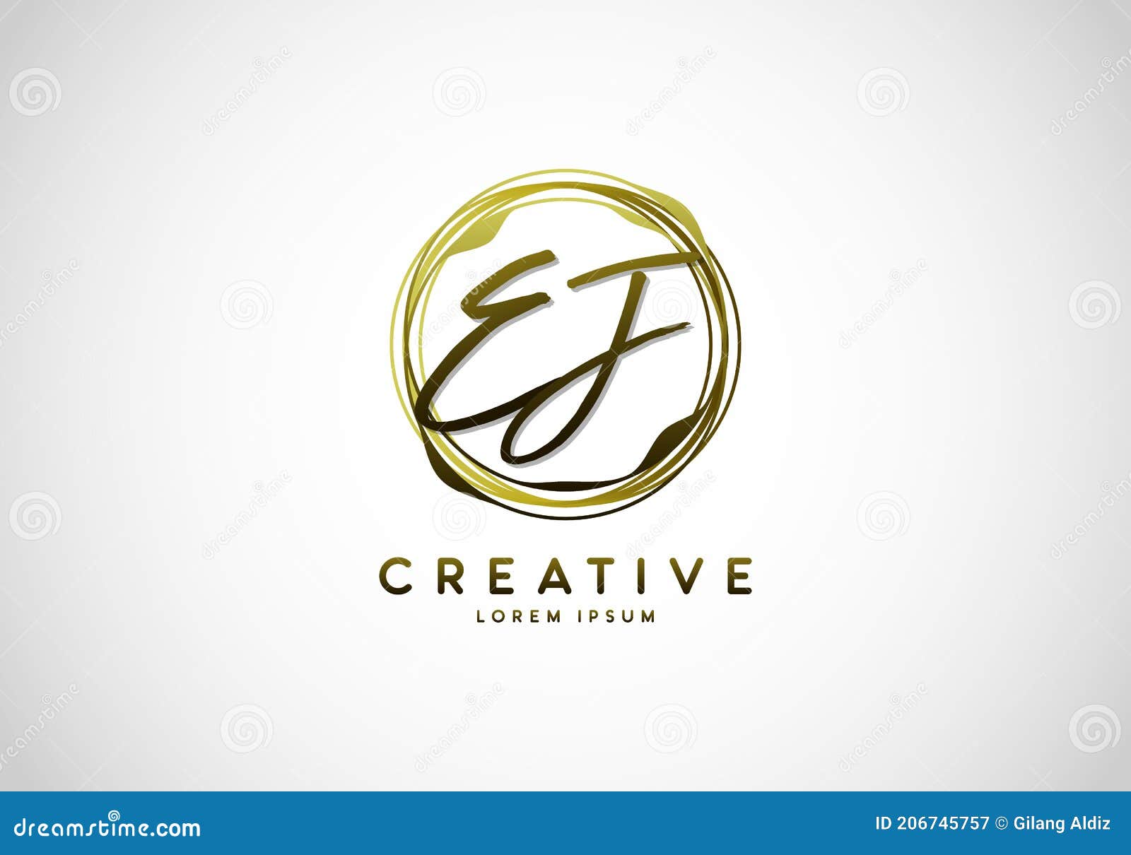 Initial EJ Letter Handwriting Stylish Signature Logo Stock Vector ...